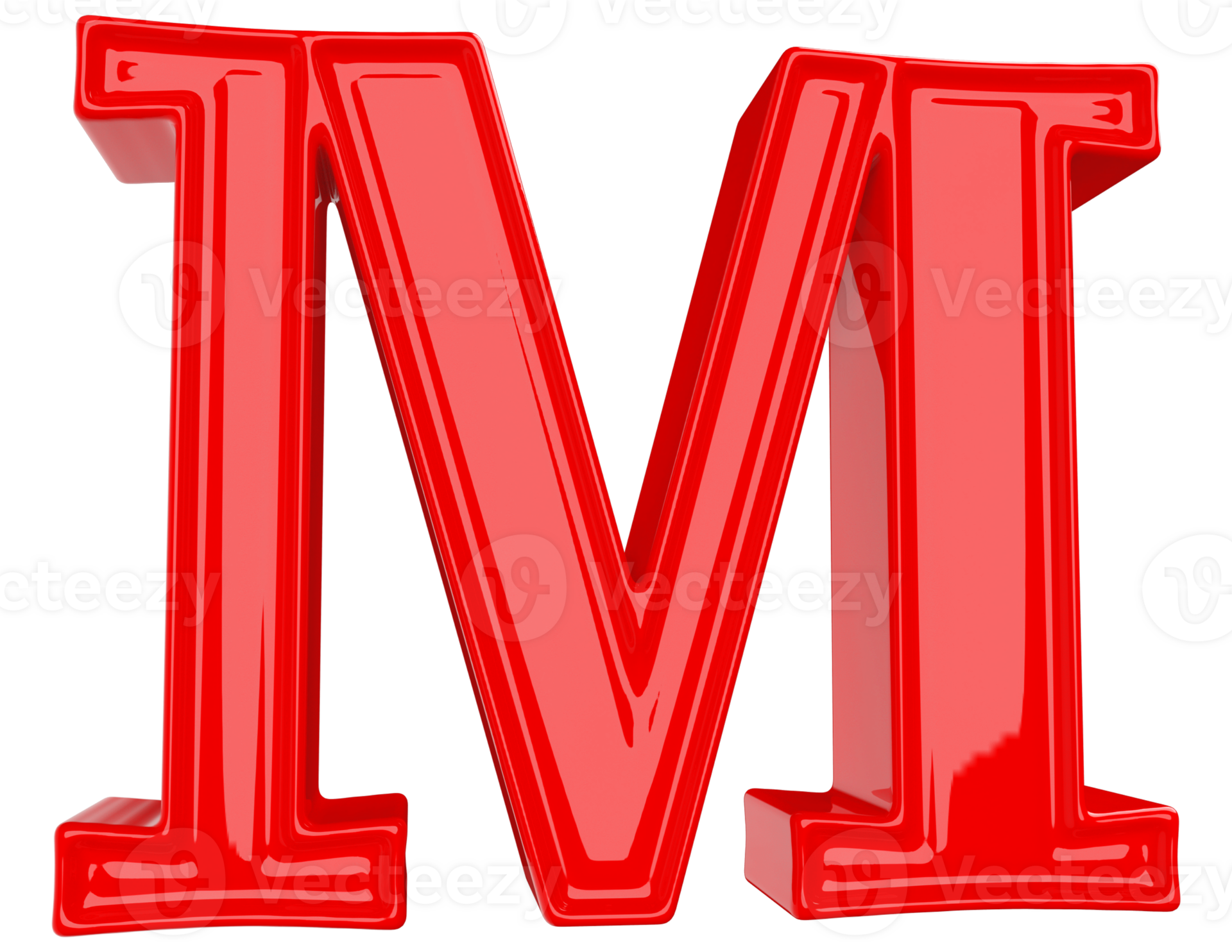 Red letter M font 3d render 36305365 PNG