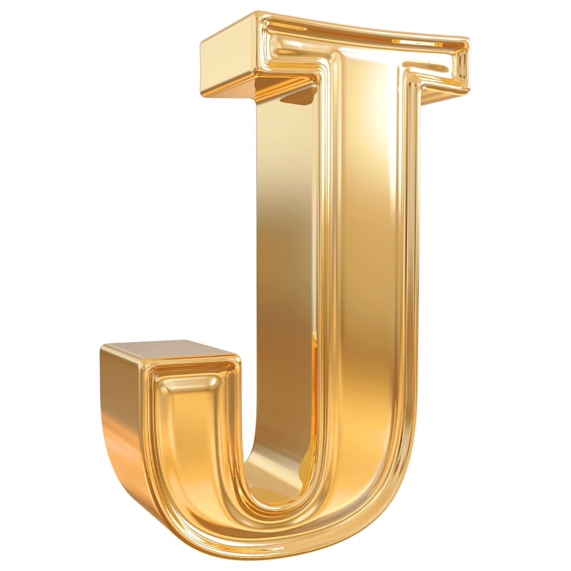 Gold letter J font 3d render 36305380 PNG
