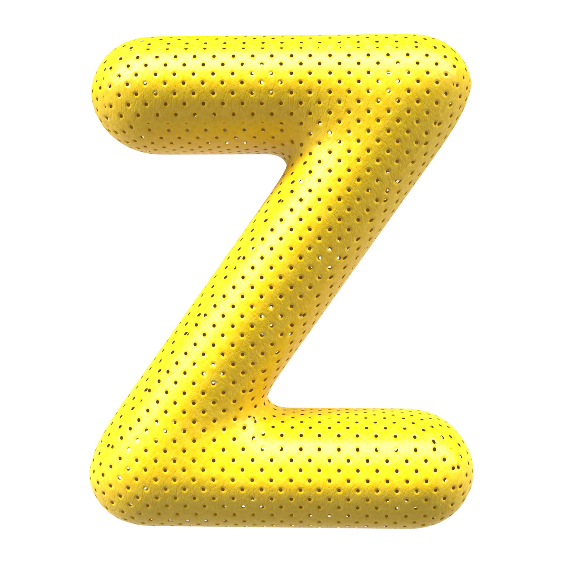 Gold bubble letter Z font 3d render 36305566 PNG