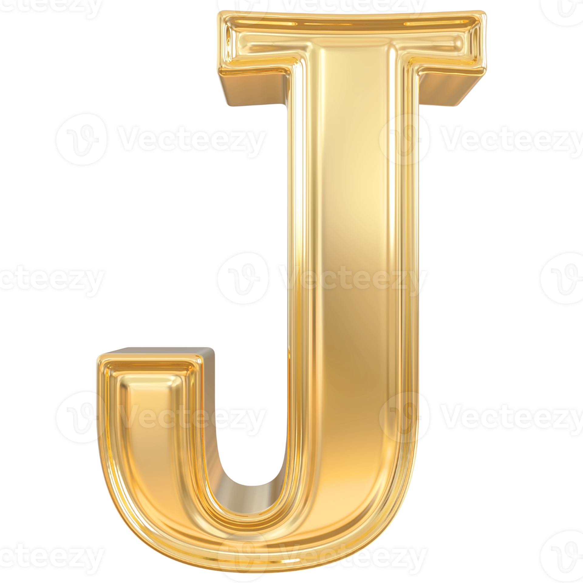 Gold letter J font 3d render 36305671 PNG