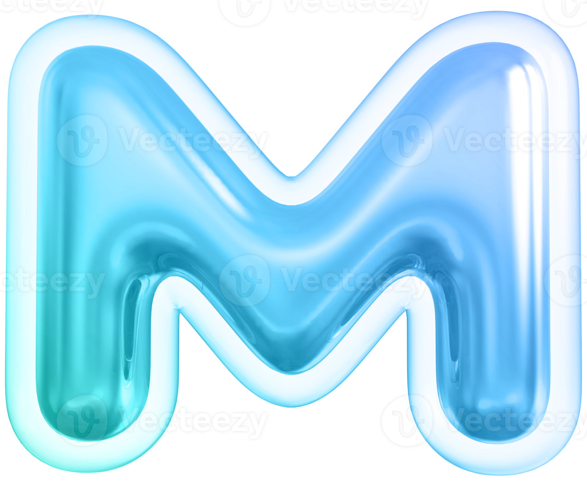 Blue letter M font 3d render 36305698 PNG