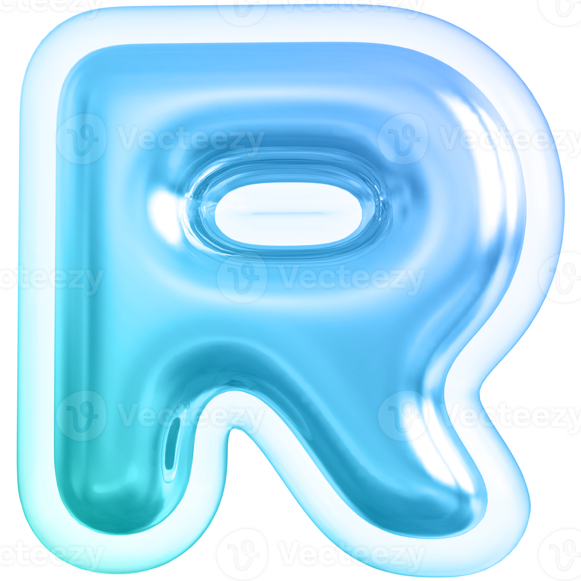Blue Letter R Font 3d Render 36305702 Png