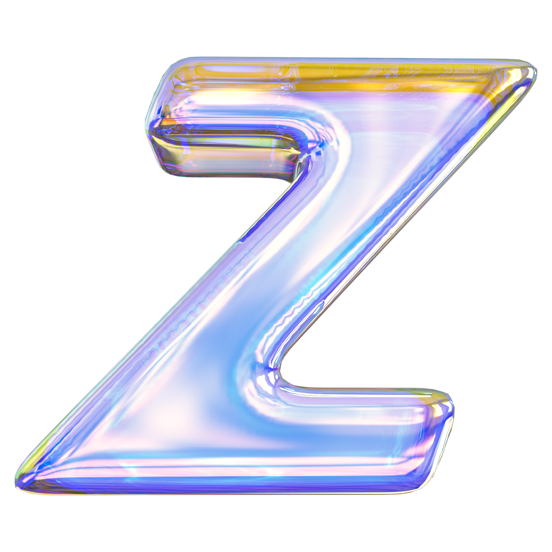 Gradient letter Z font 3d render 36305808 PNG