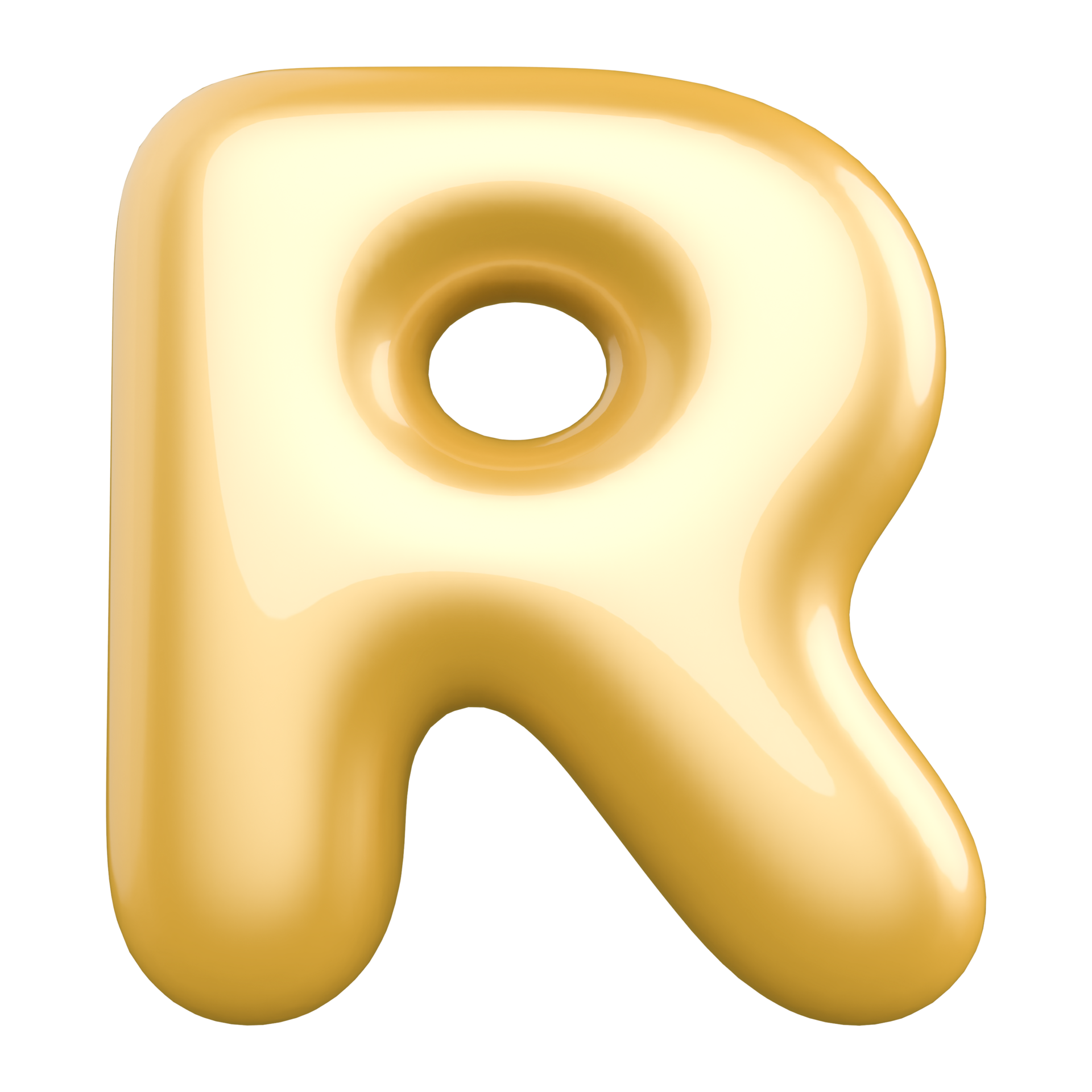 Gold bubble letter R font 3d render 36306403 PNG Gold bubble letter R font 3d render 36306403 PNG