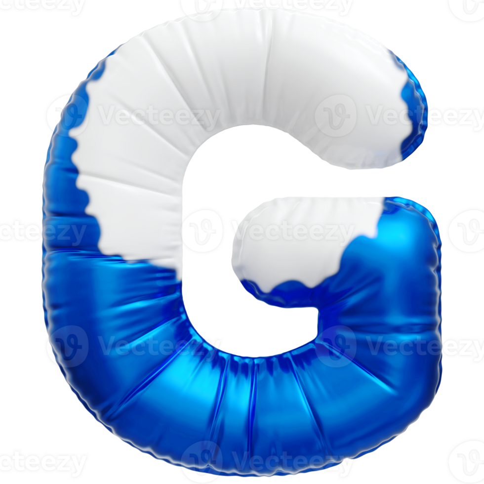 Blue letter G font 3d render 36306550 PNG