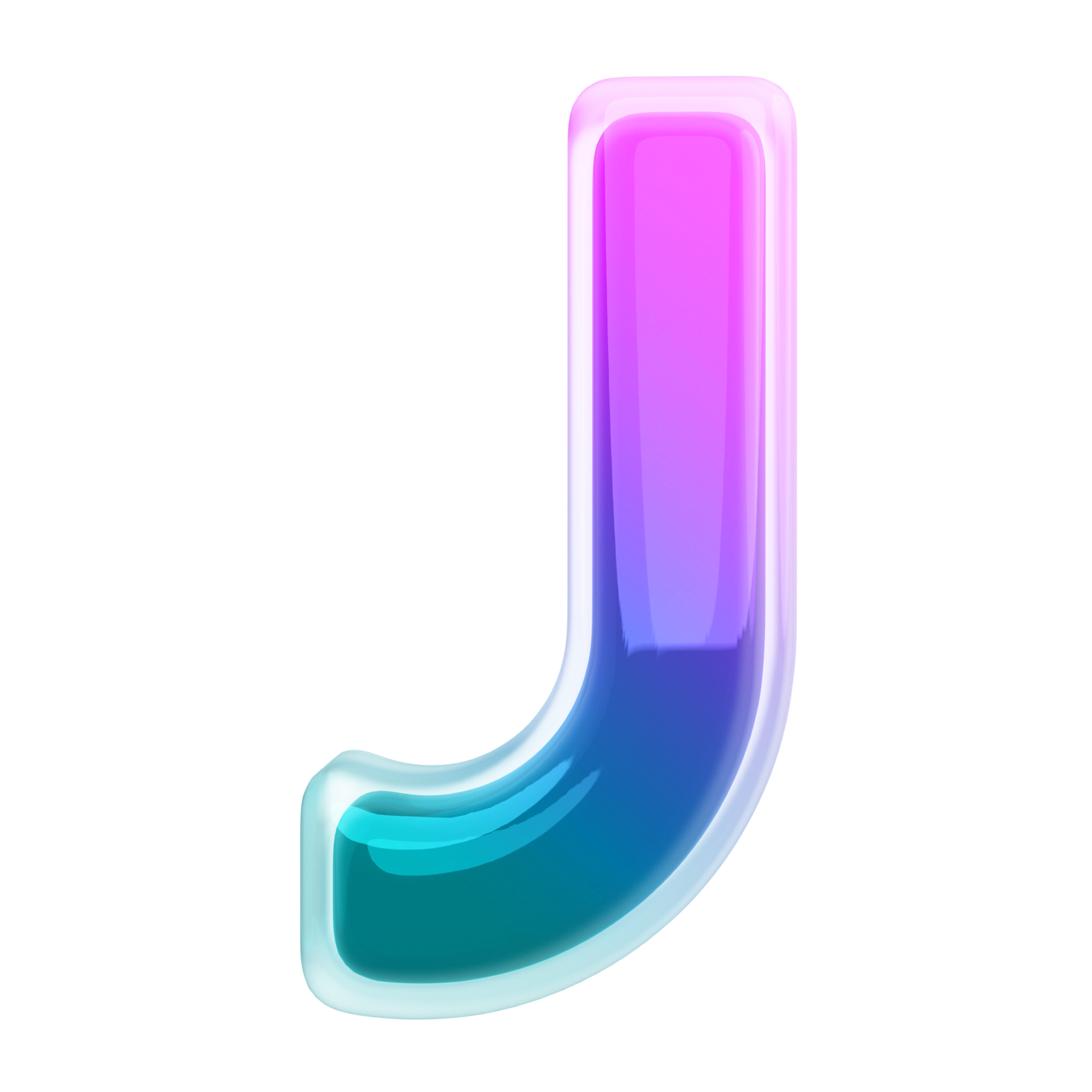 Gradient Letter J Font 3d Render 36306609 Png