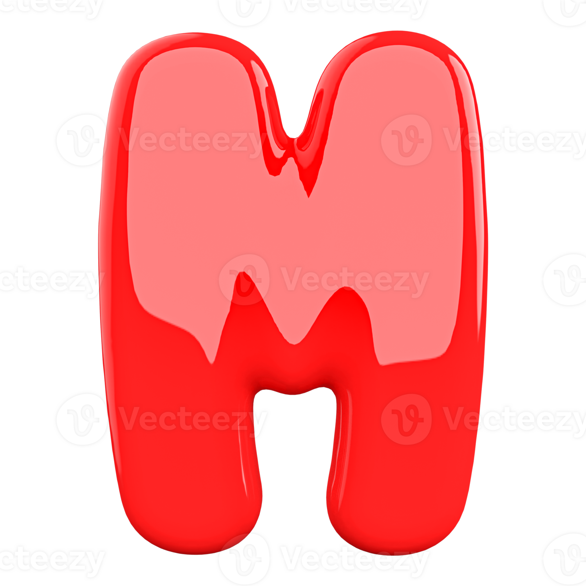 Red letter M font 3d render 36306917 PNG