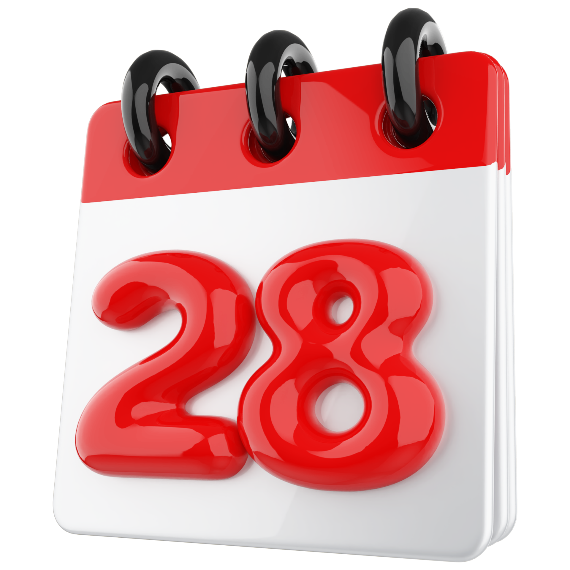 3d icon calendar number 28 36306979 PNG