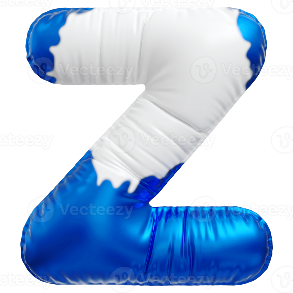 Blue Letter Z Font 3d Render 36306987 Png