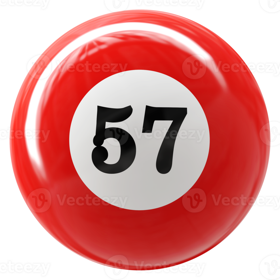 57 Nummer 3d Ball rot 36307023 PNG