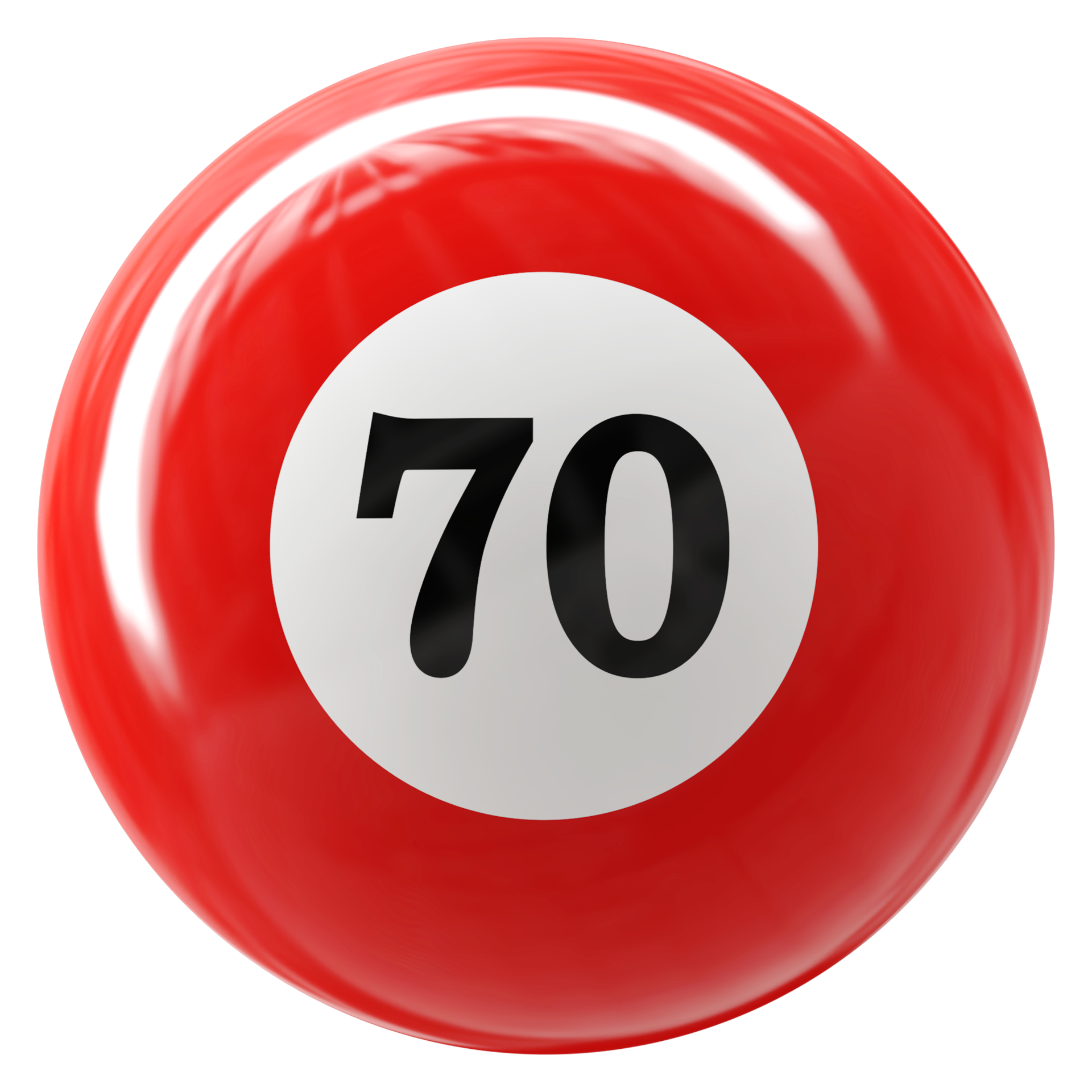 70 Number 3d Ball Red 36307026 PNG