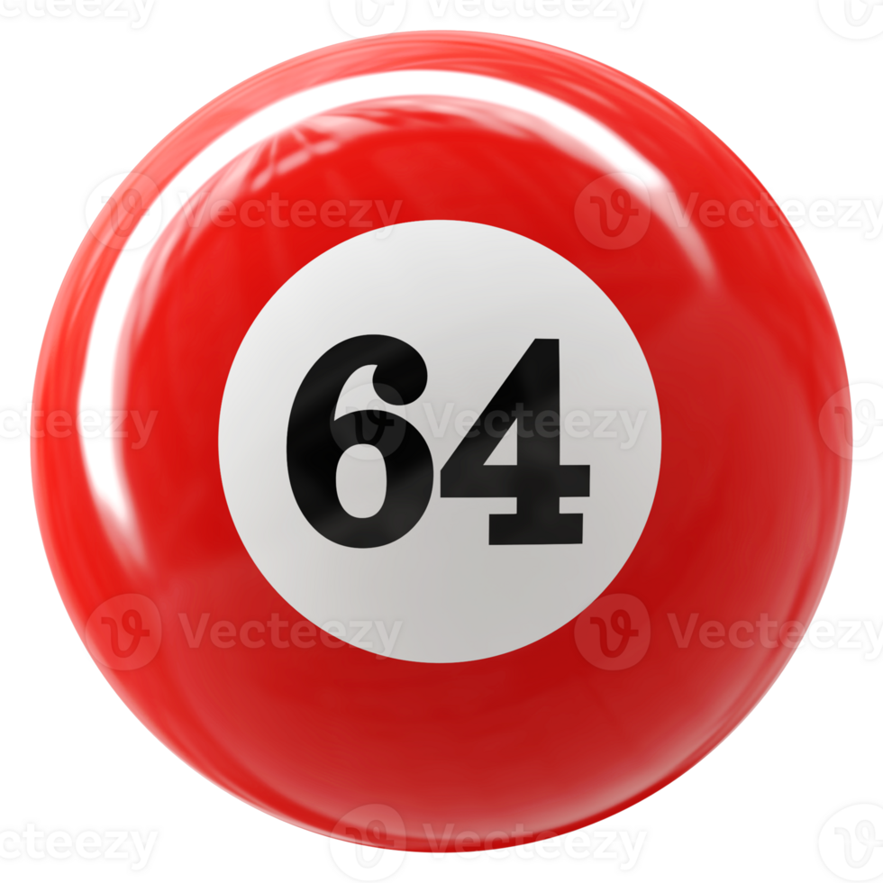 64 Number 3d Ball Red 36307044 PNG 64-number-3d-ball-red-36307044-png