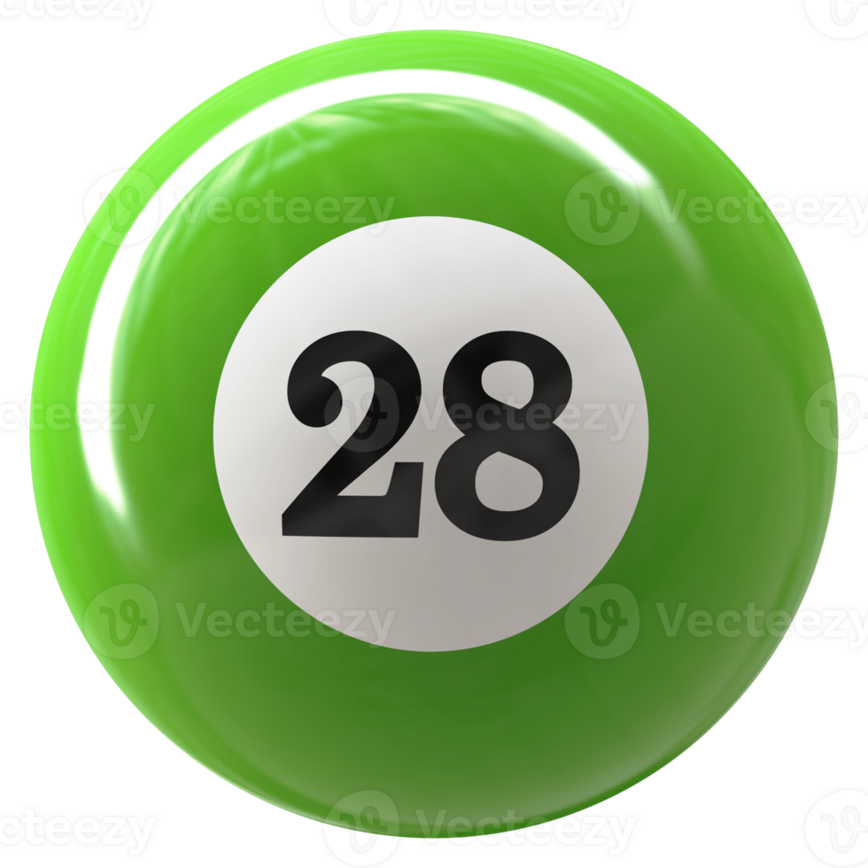 28 number 3d ball green 36307170 PNG