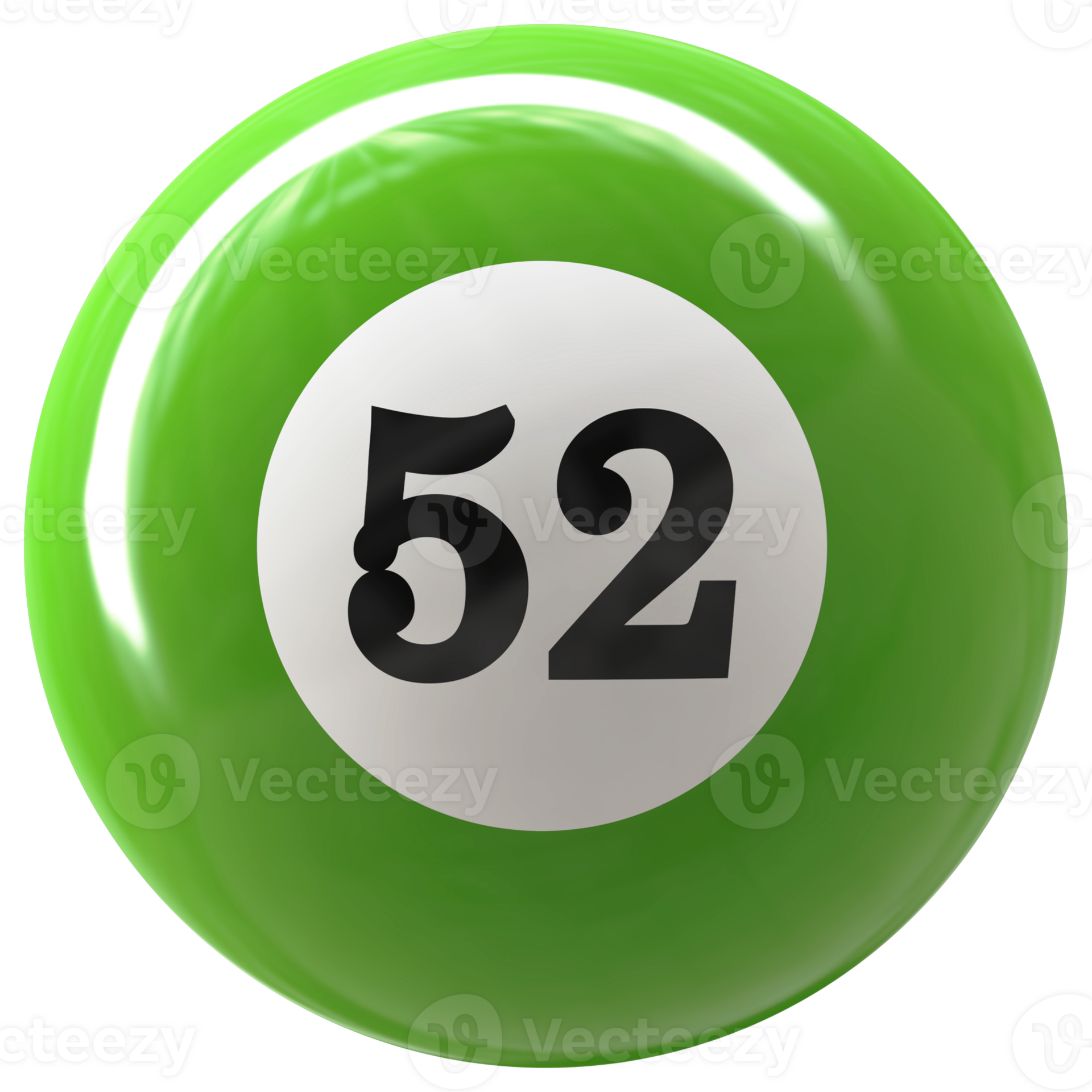 52 number 3d ball green 36307208 PNG