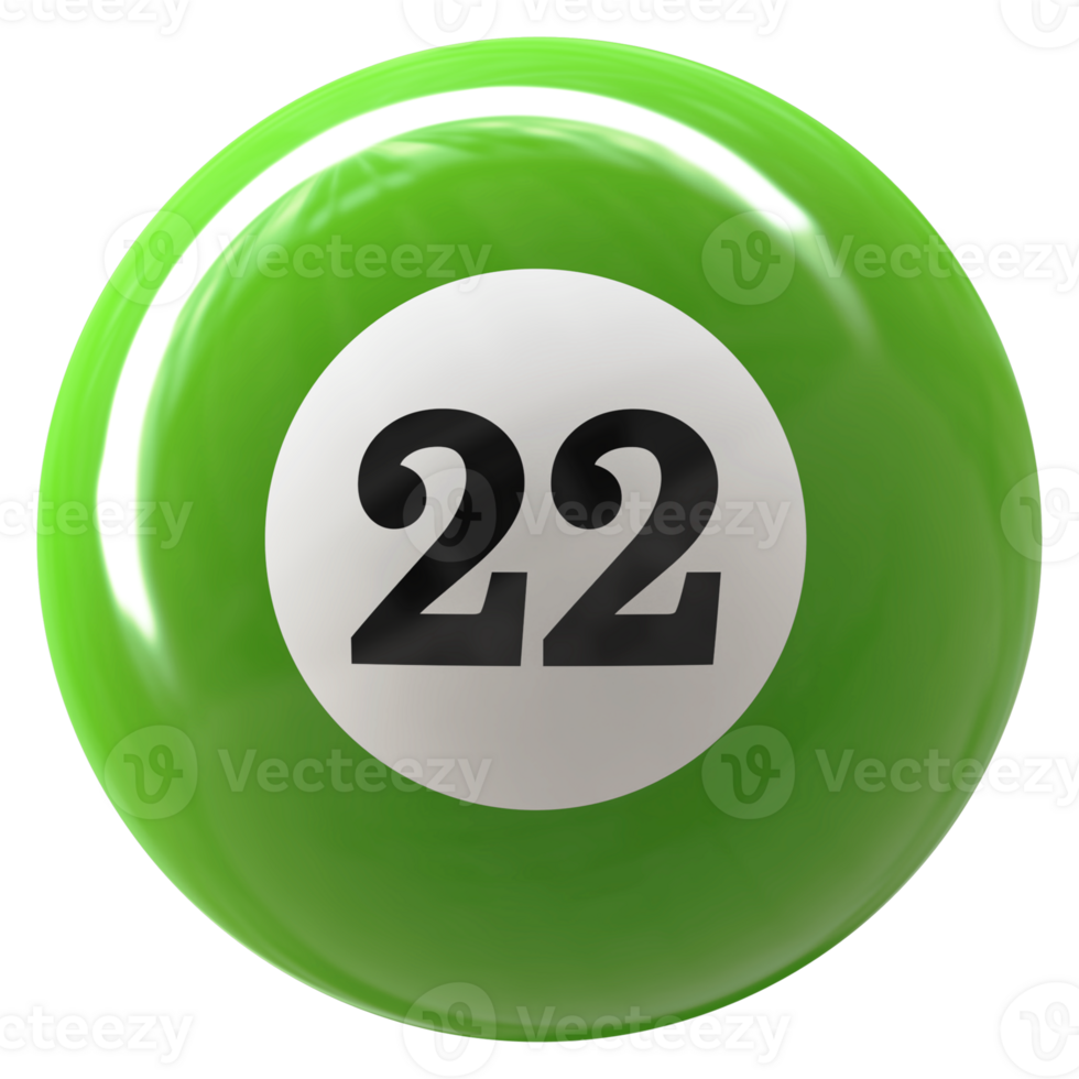 22 number 3d ball green 36307283 PNG