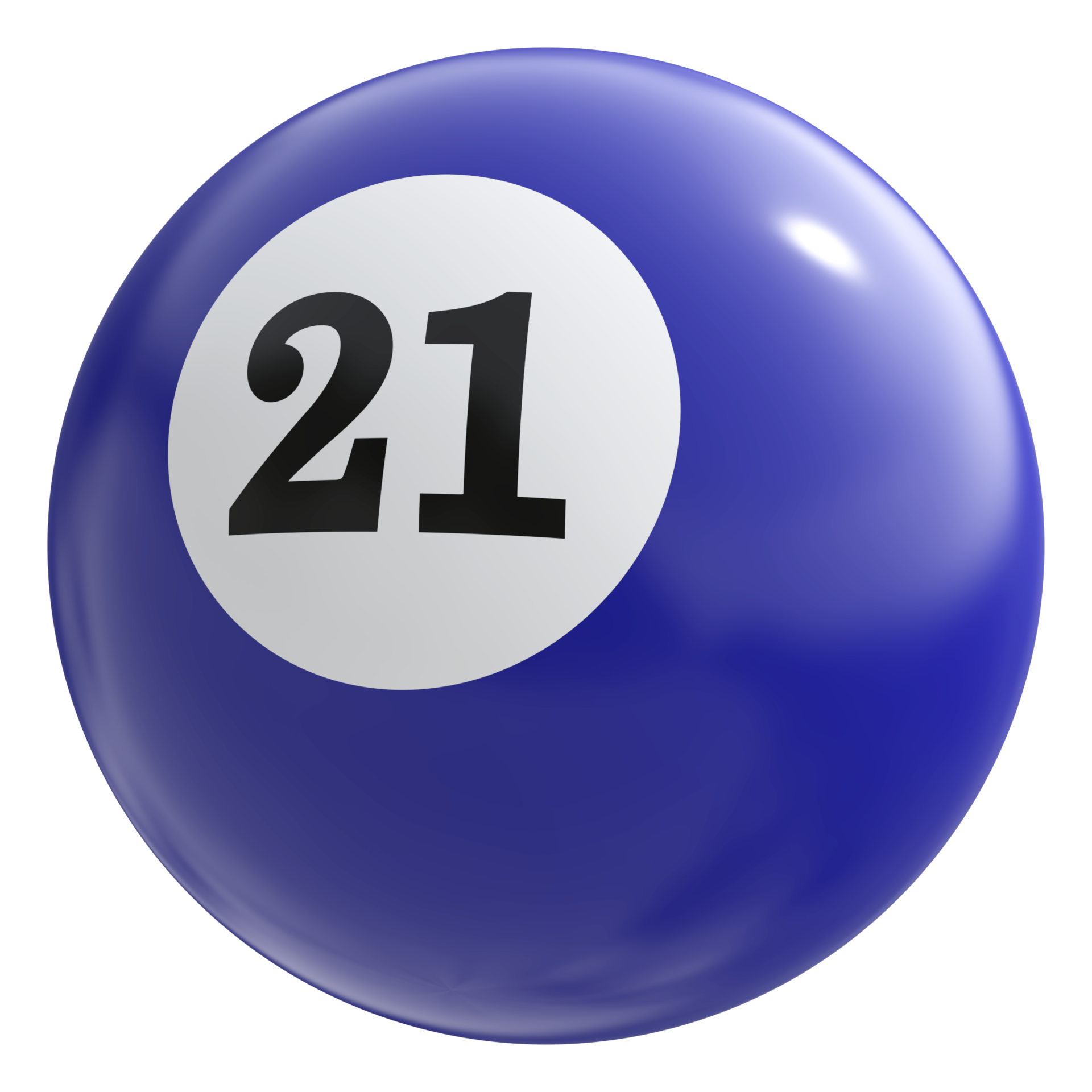 21 nombre 3d Balle bleu 36307348 PNG