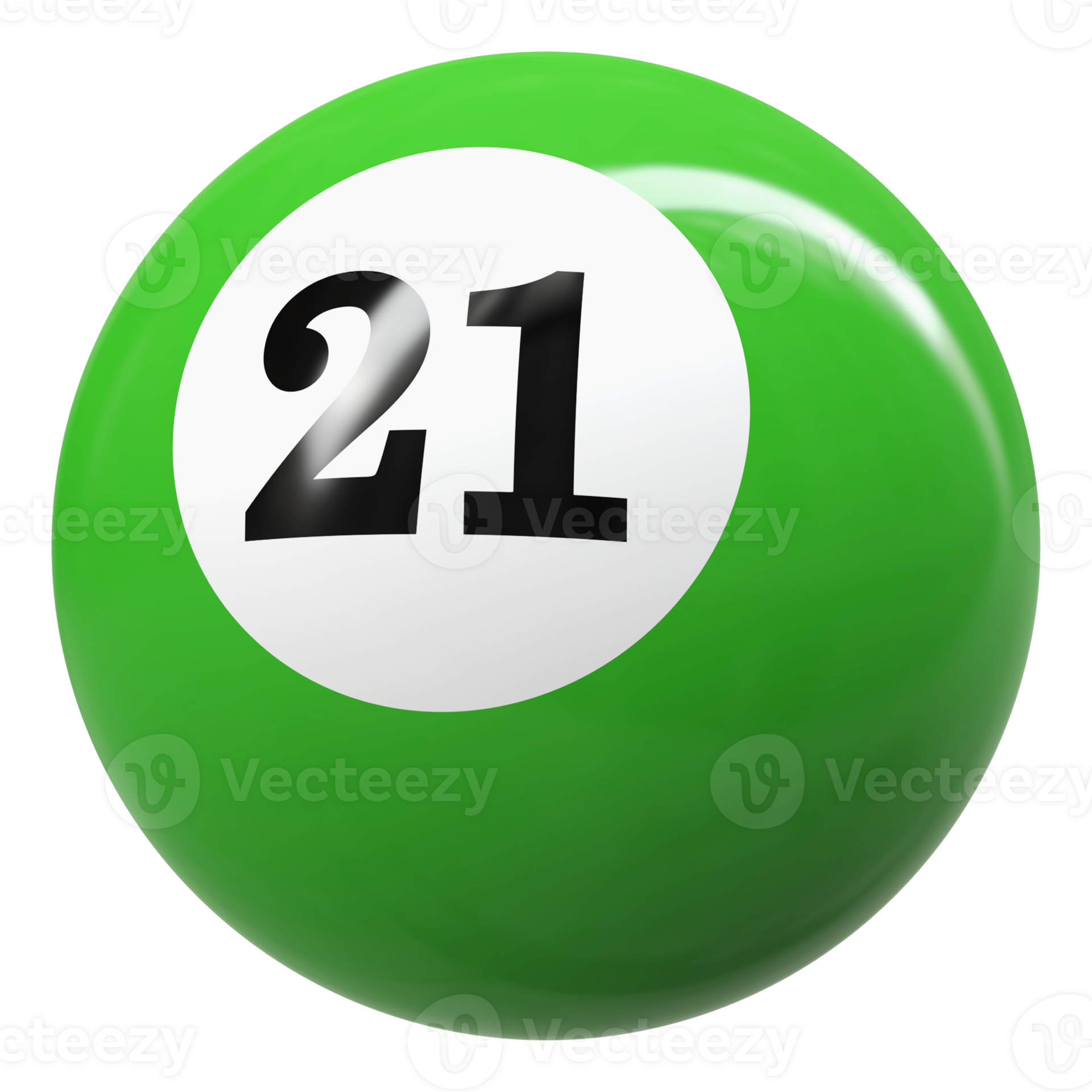 21-number-3d-ball-green-36307388-png
