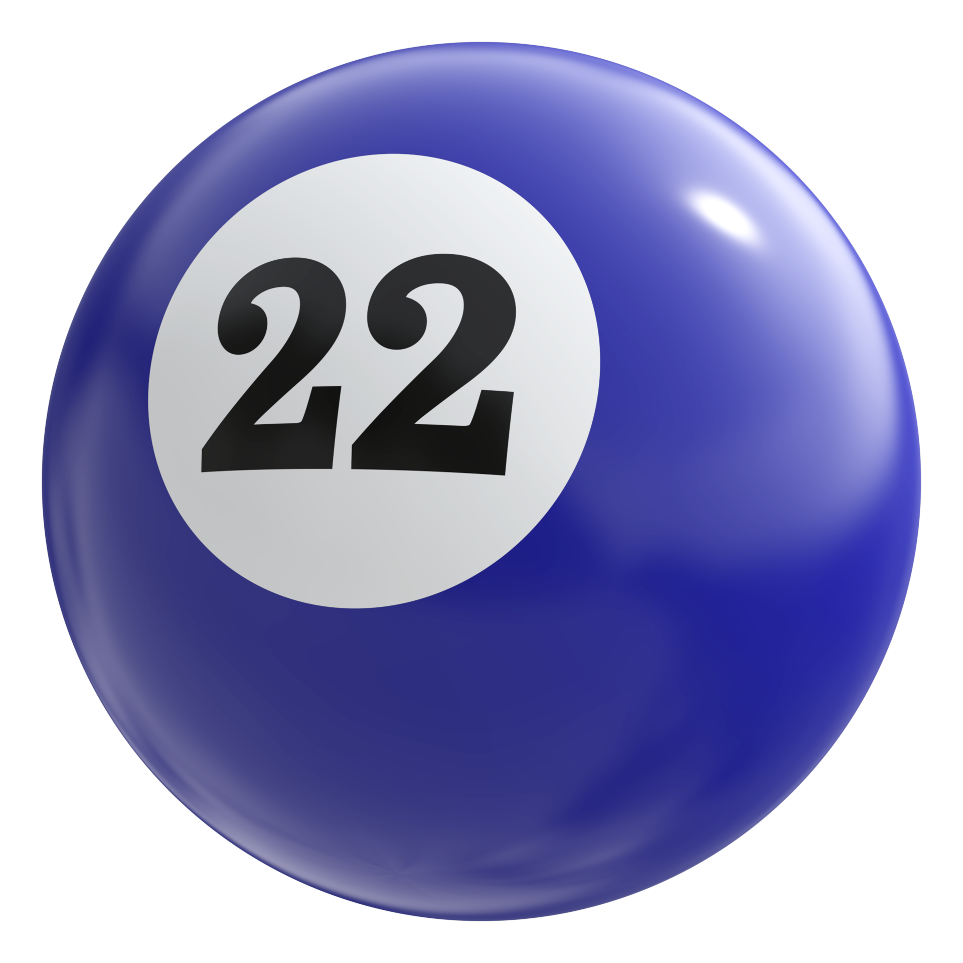 22 nombre 3d Balle bleu 36307484 PNG