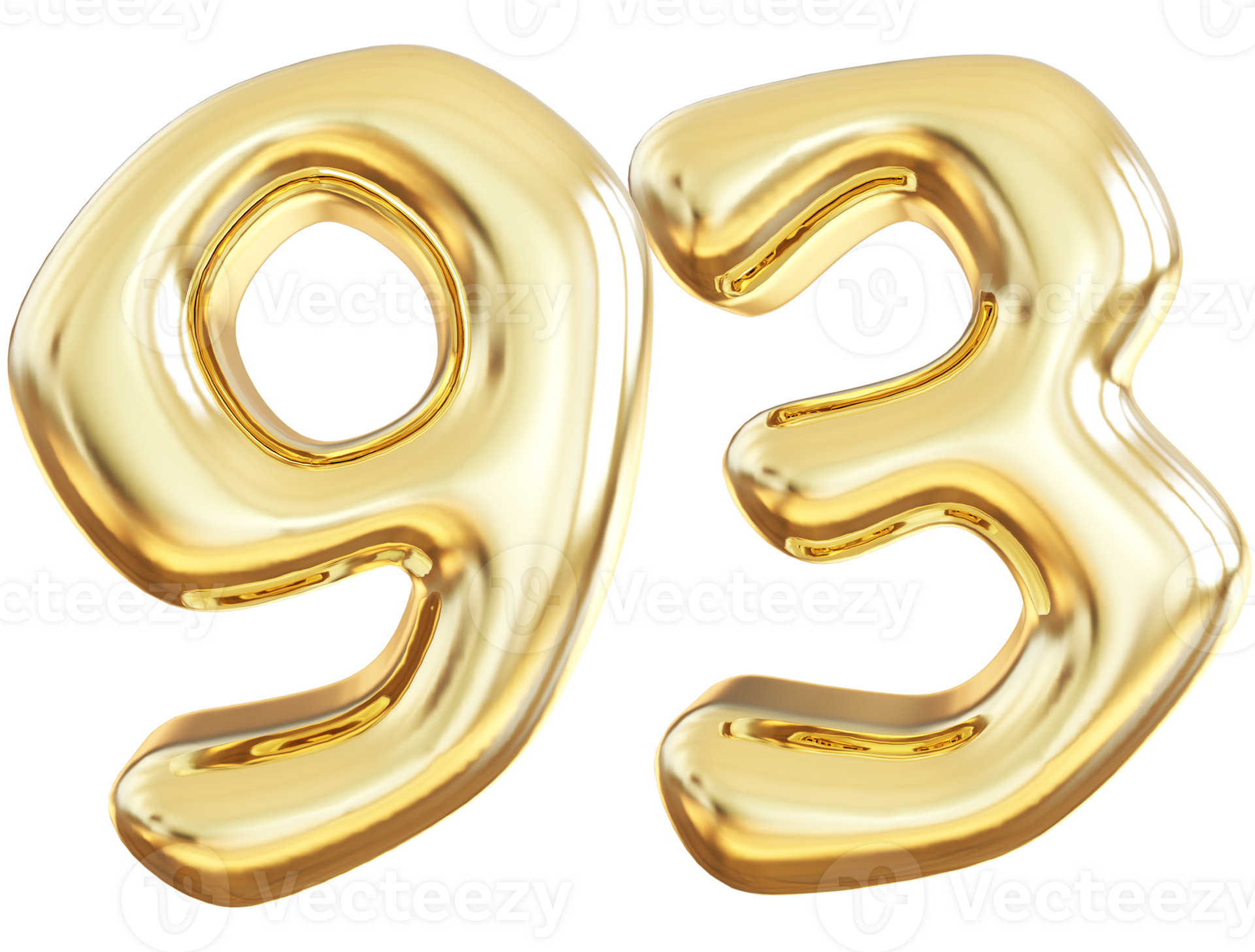 Gold 3d number 93 36308232 PNG