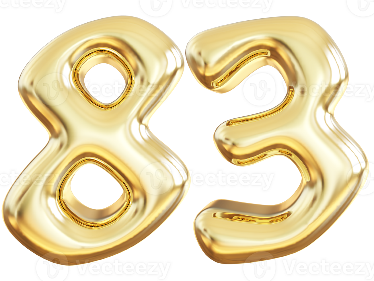 Gold 3d number 83 36308251 PNG
