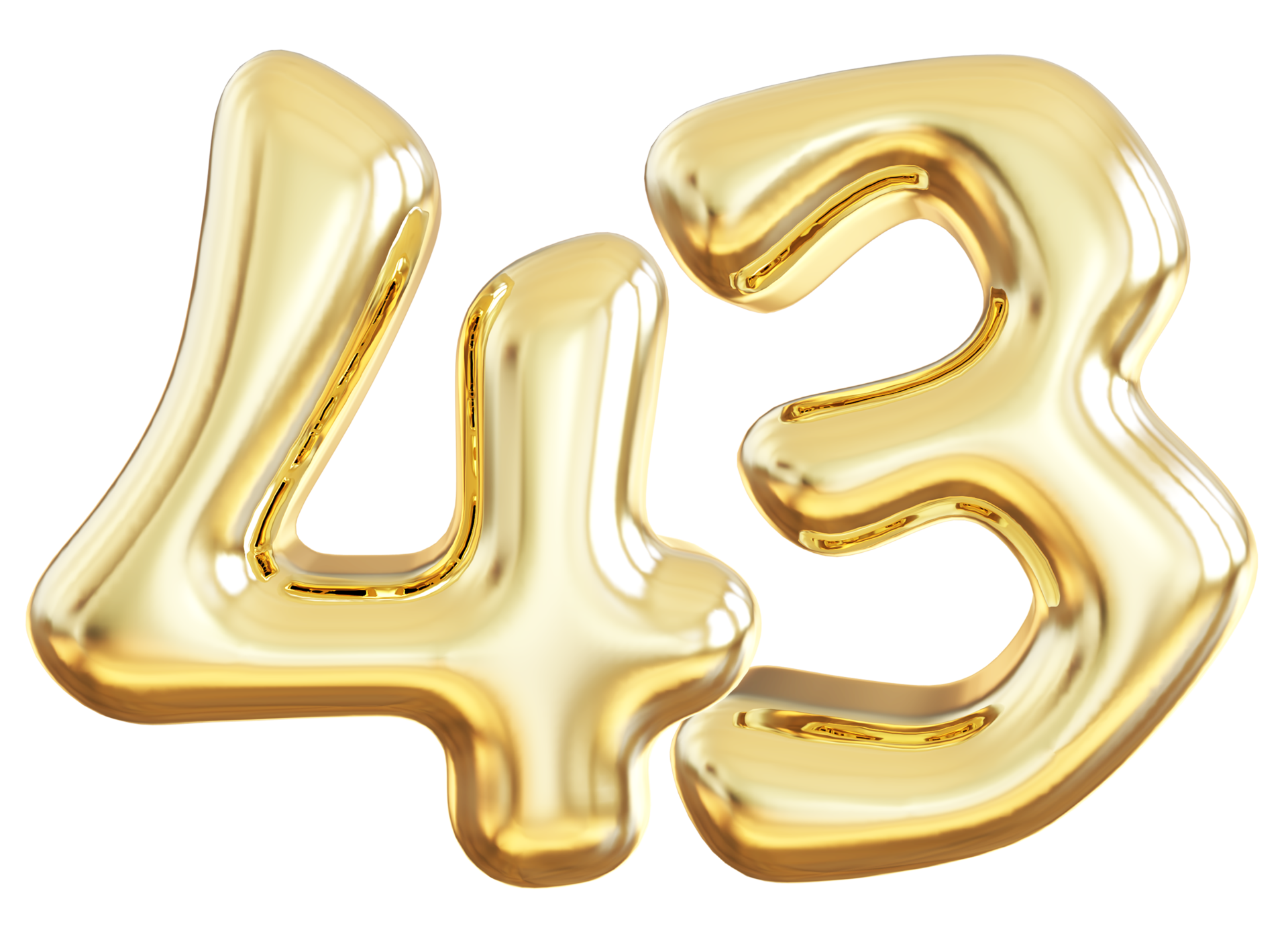 Gold 3d Number 43 36308258 PNG gold-3d-number-43-36308258-png