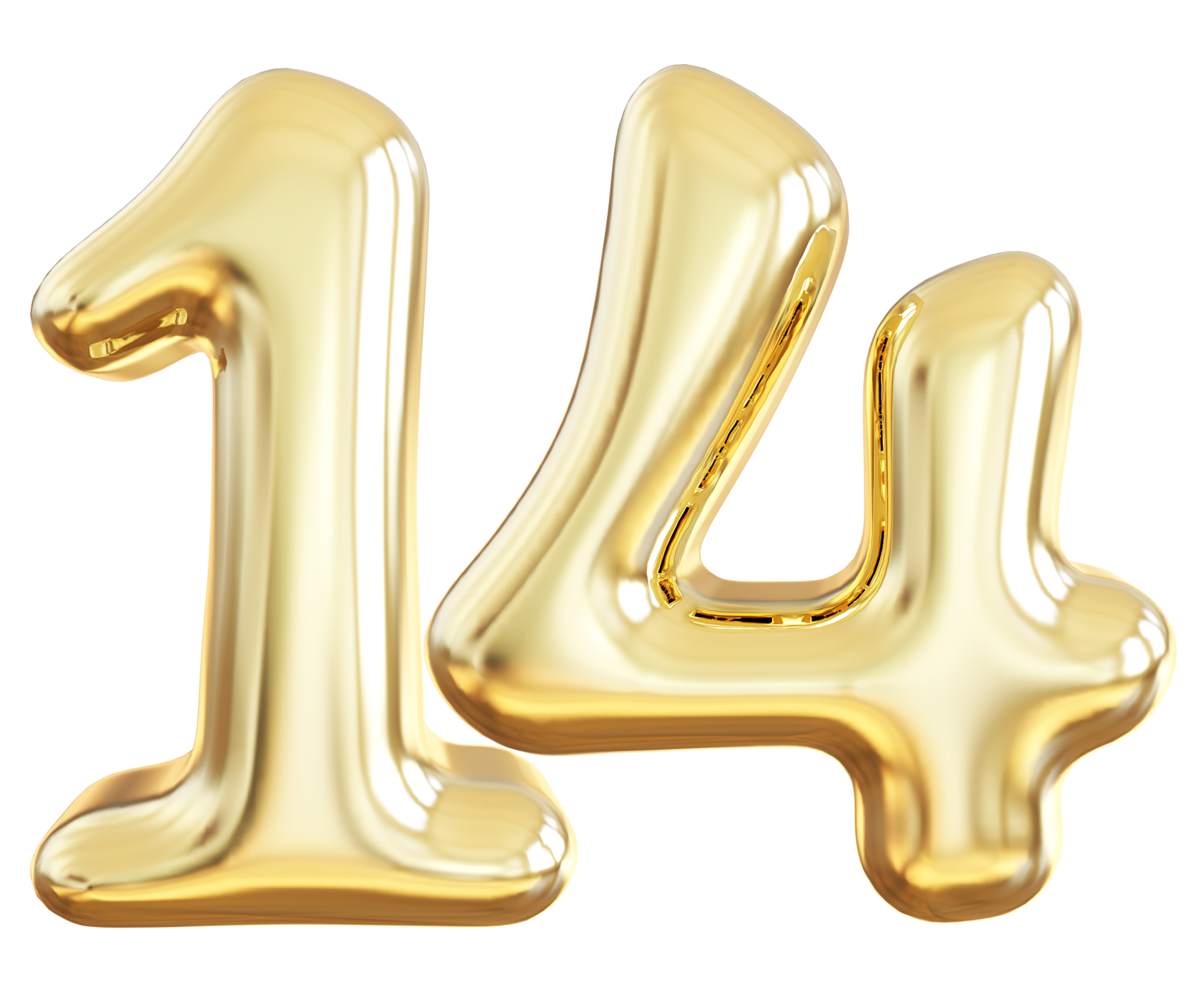oro 3d número 14 36308264 PNG