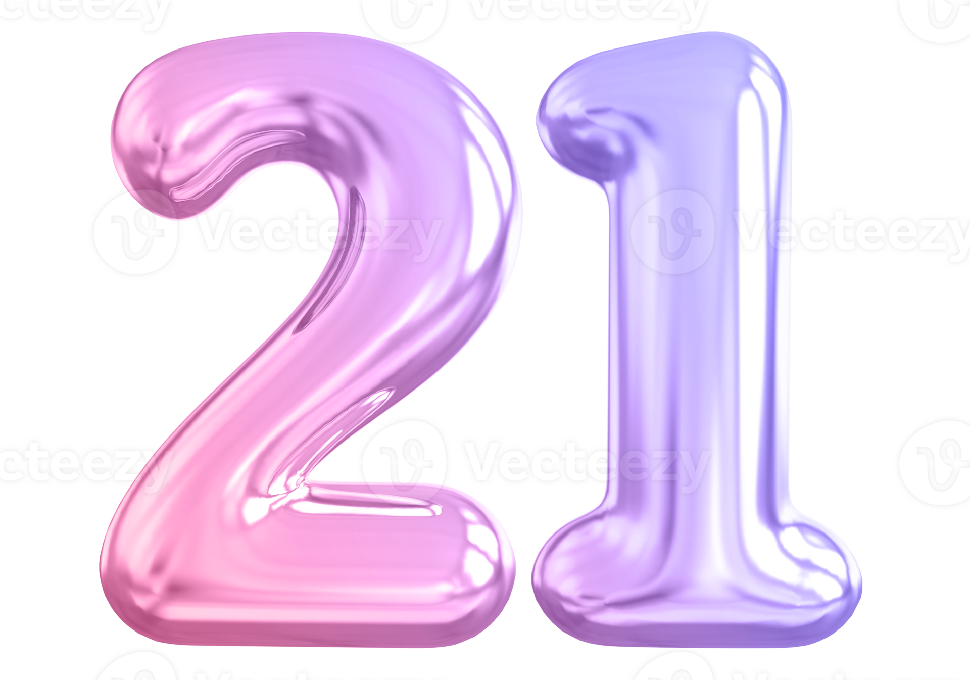 21 Number Gradient 3d Render 36308439 PNG