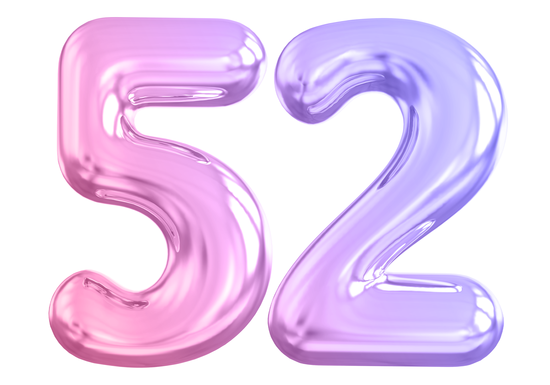 52 número degradado 3d hacer 36308557 PNG