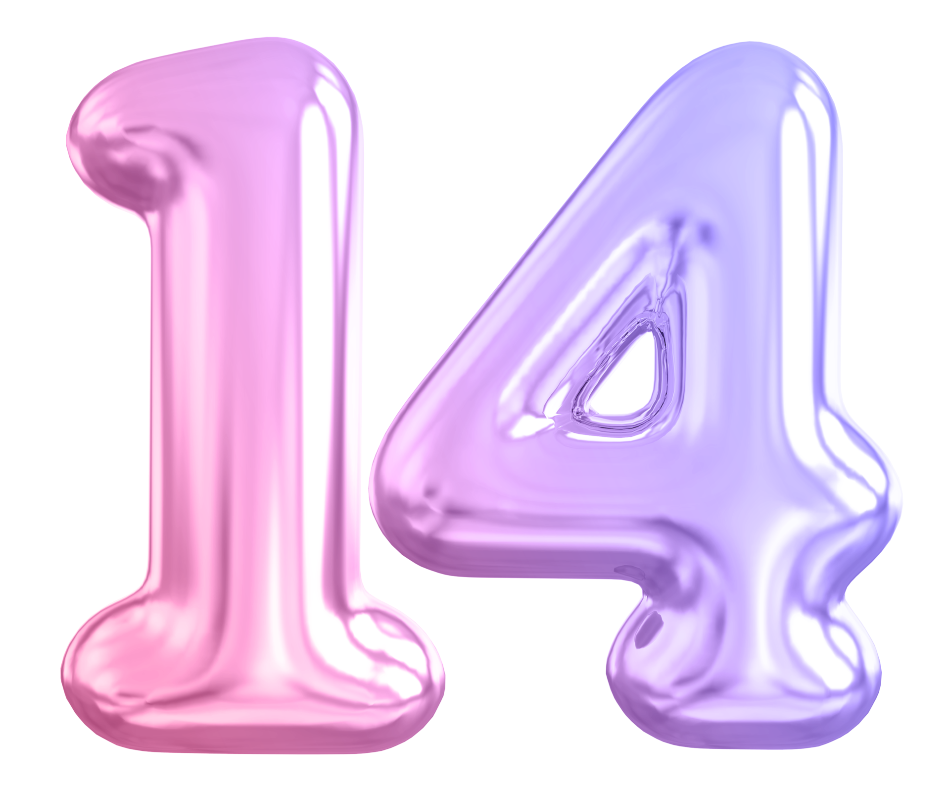 14 number gradient 3d render 36308558 PNG