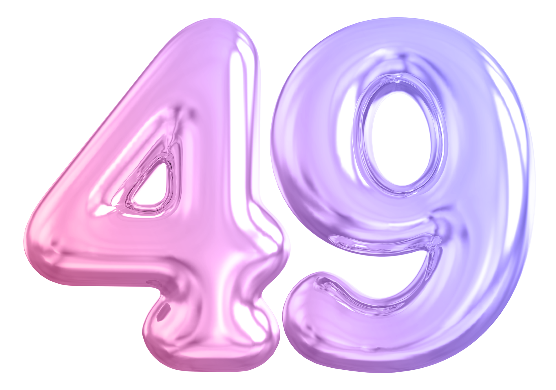 49 number gradient 3d render 36308578 PNG