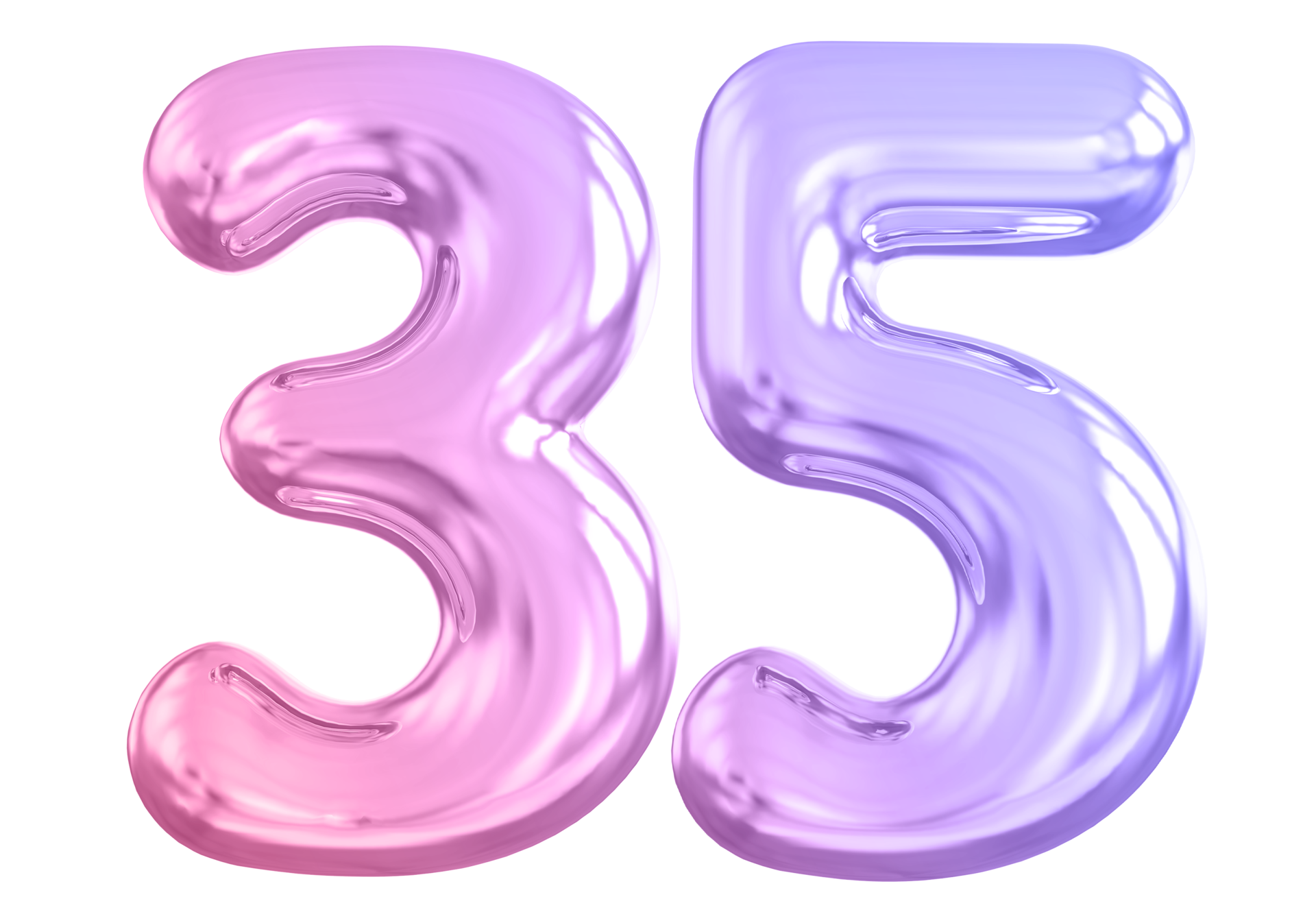 35 number gradient 3d render 36308665 PNG