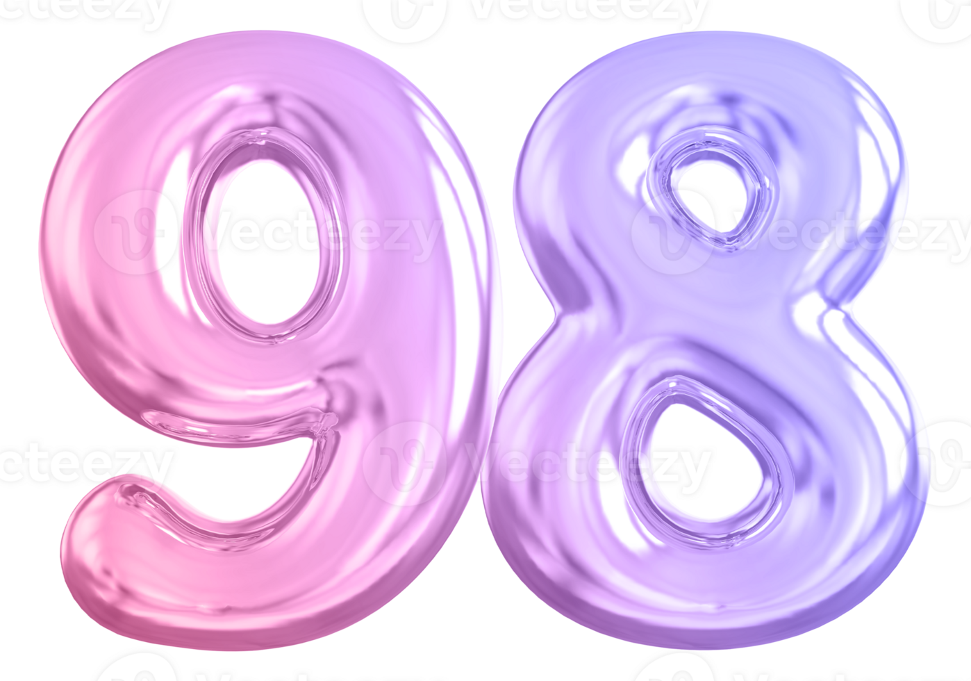 98 Number Gradient 3d Render 36308680 Png
