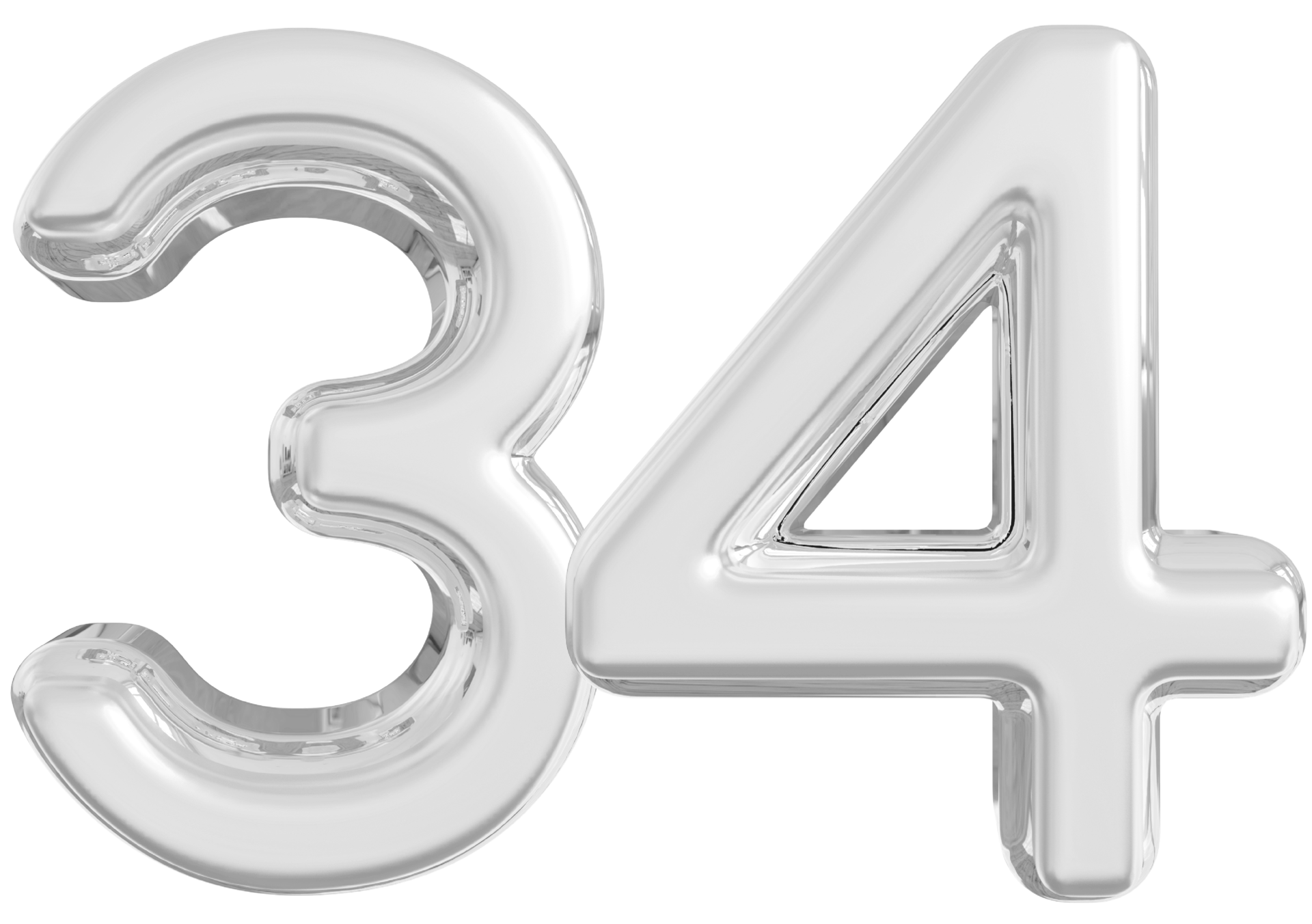 Silver 3d Number 34 36308969 PNG silver-3d-number-34-36308969-png