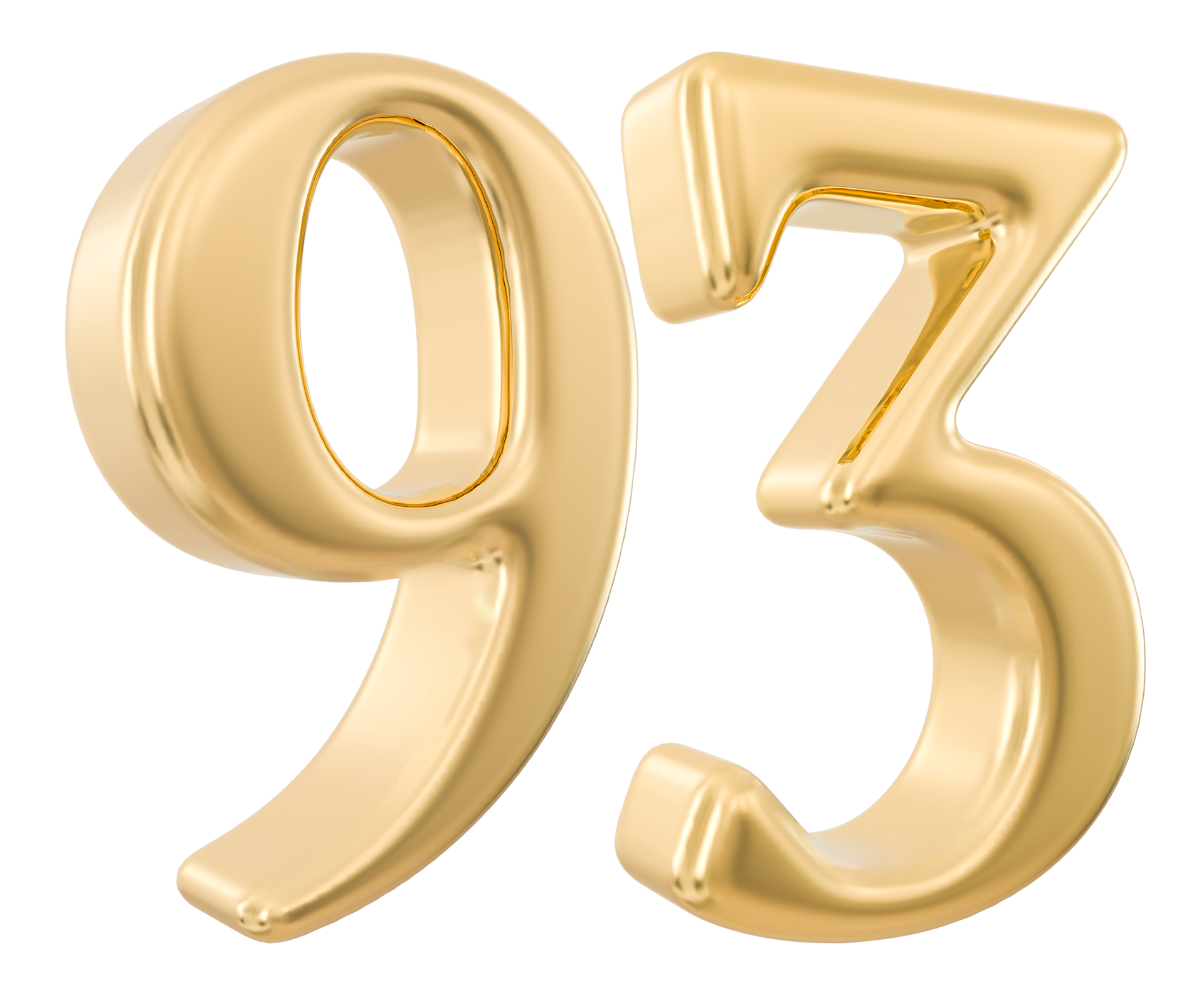 Gold 3d Number 93 36309025 PNG