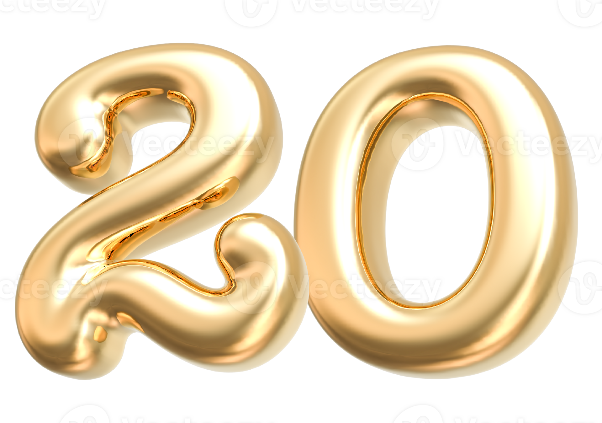 Gold 3d Number 20 36309099 PNG