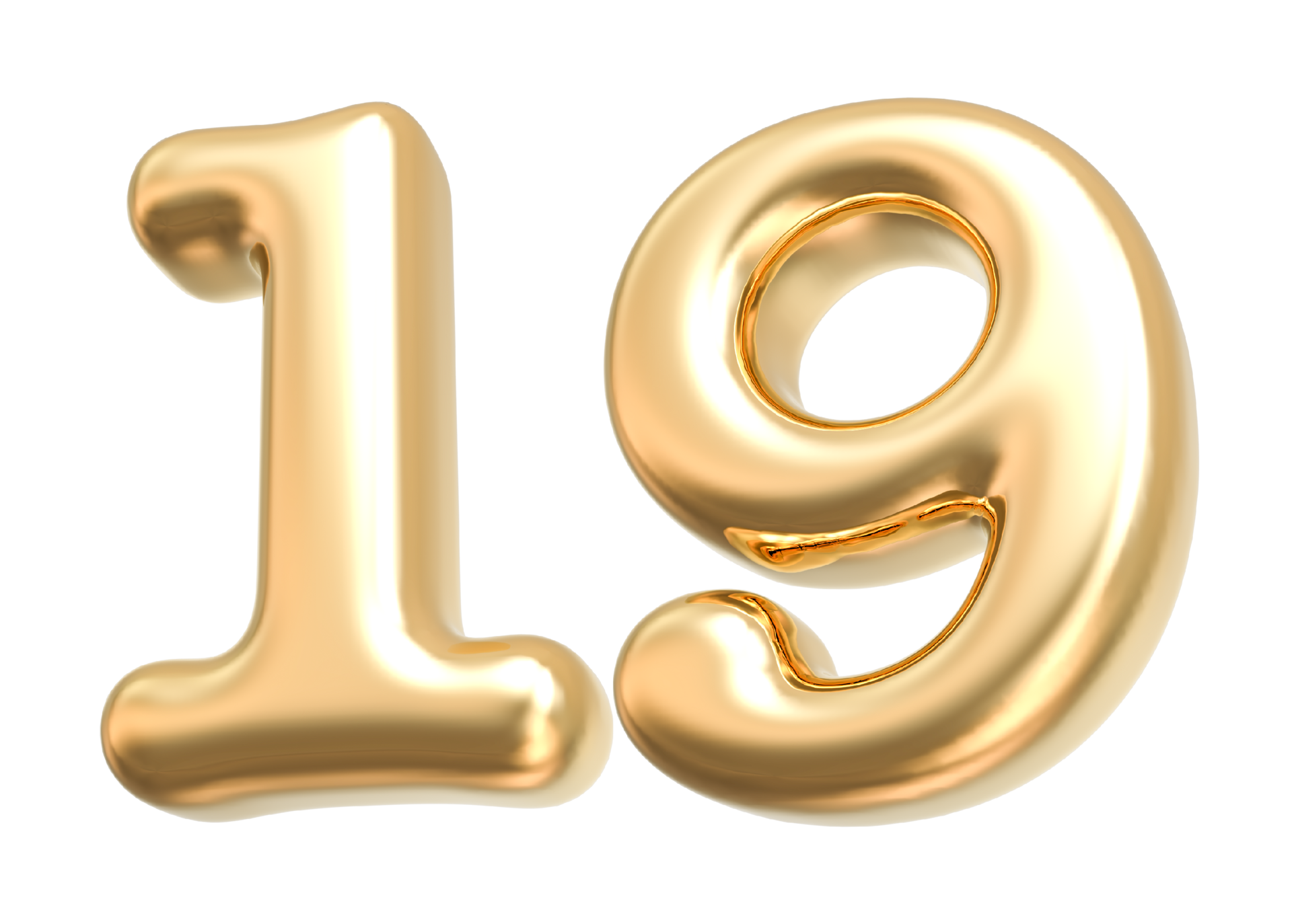 oro 3d número 19 36309161 PNG