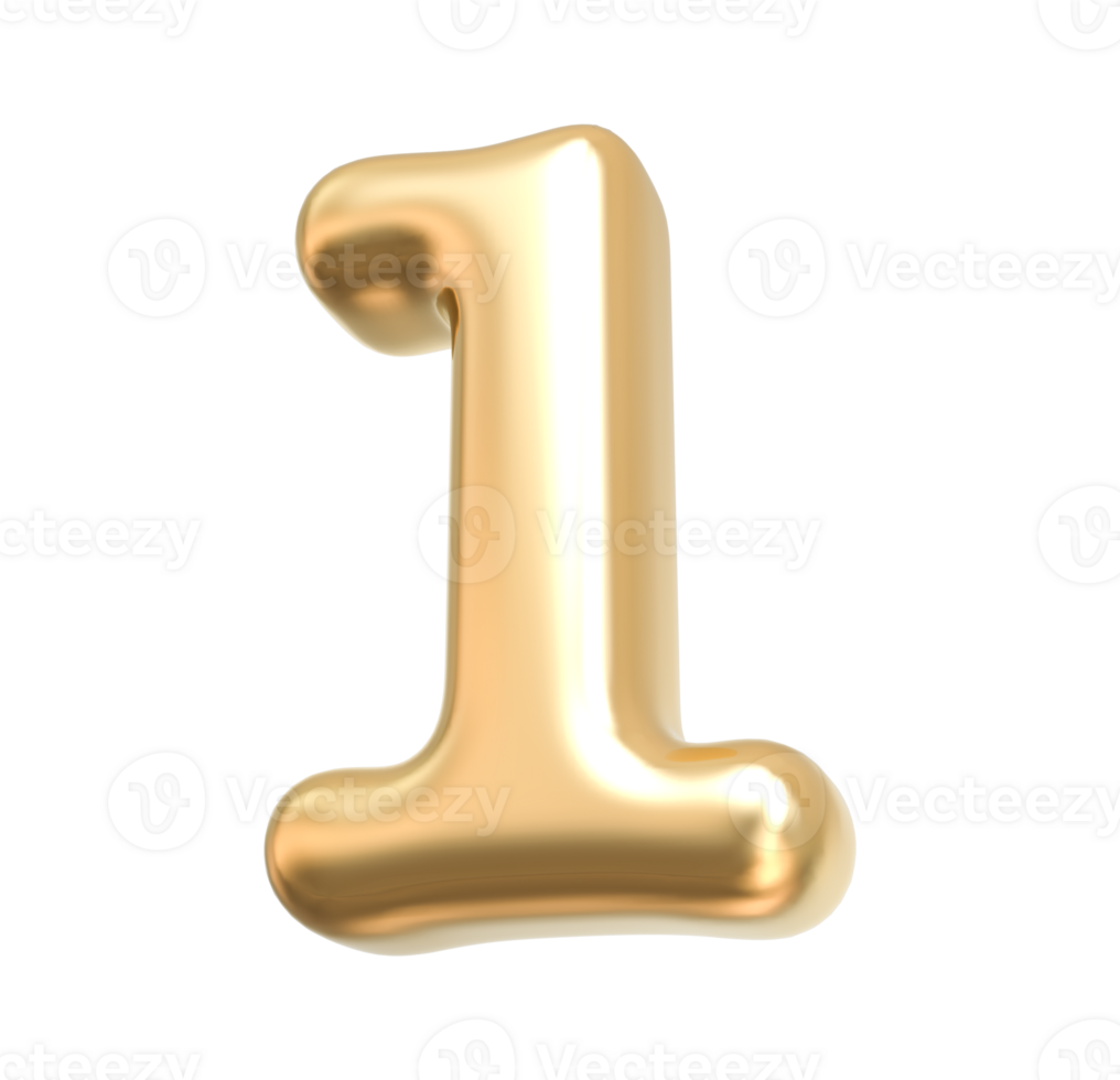 ouro 3d número 1 36309163 PNG