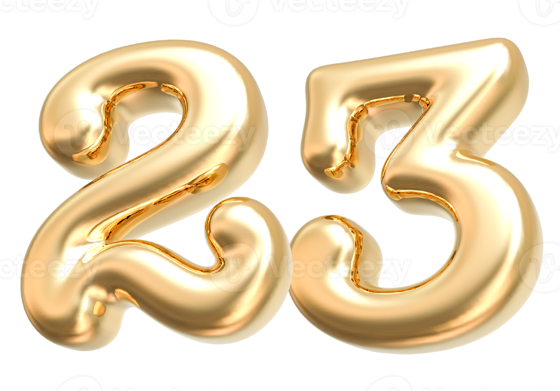 Gold 3d Number 23 36309167 PNG
