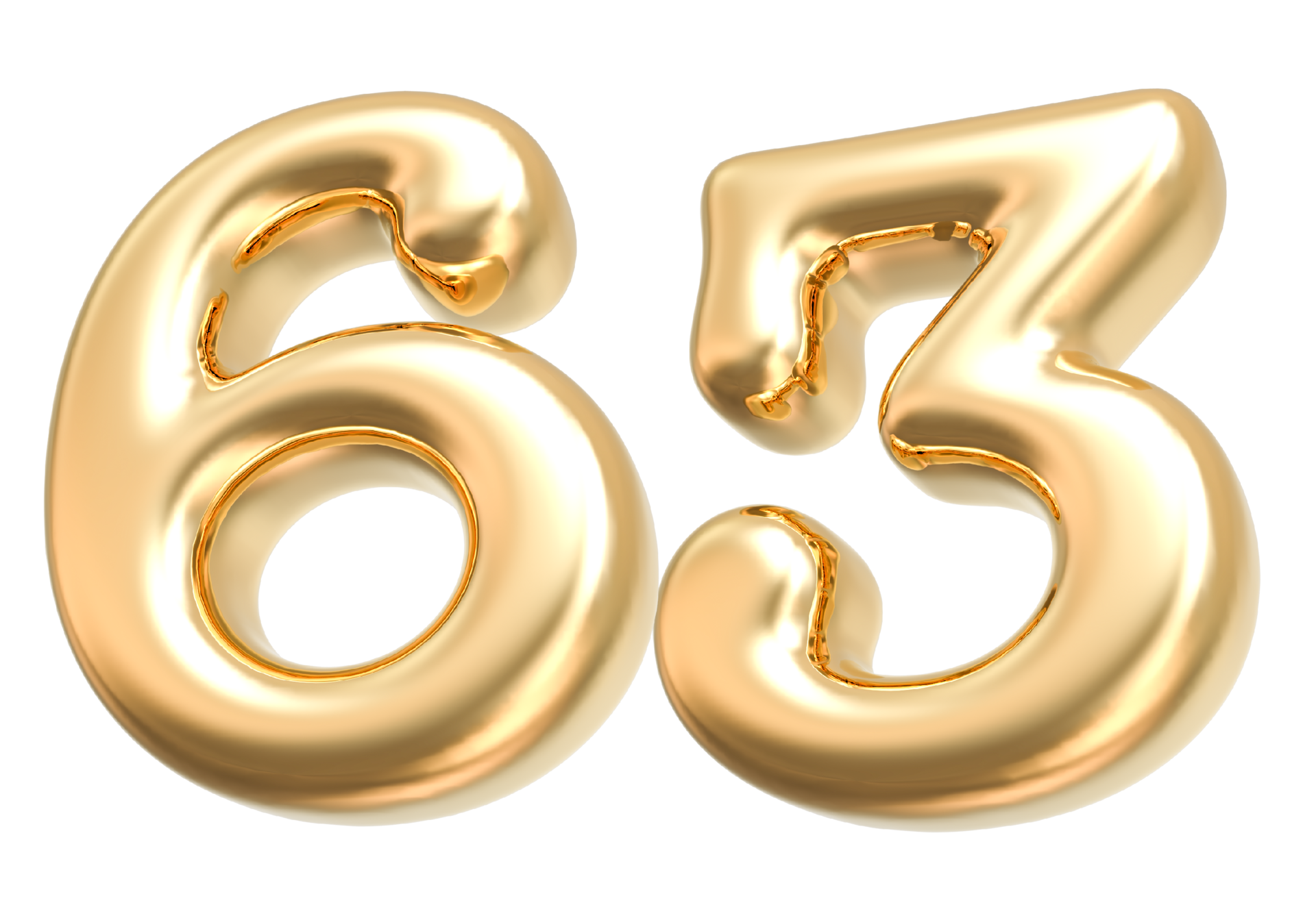 Gold 3d Number 63 36309196 PNG