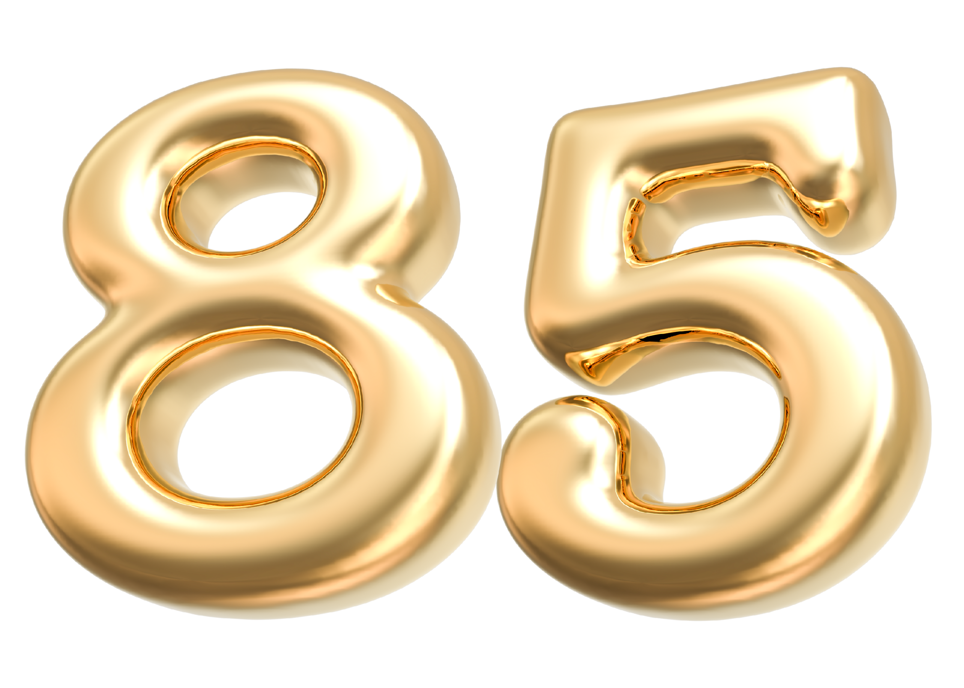 Gold 3d Number 85 36309226 PNG