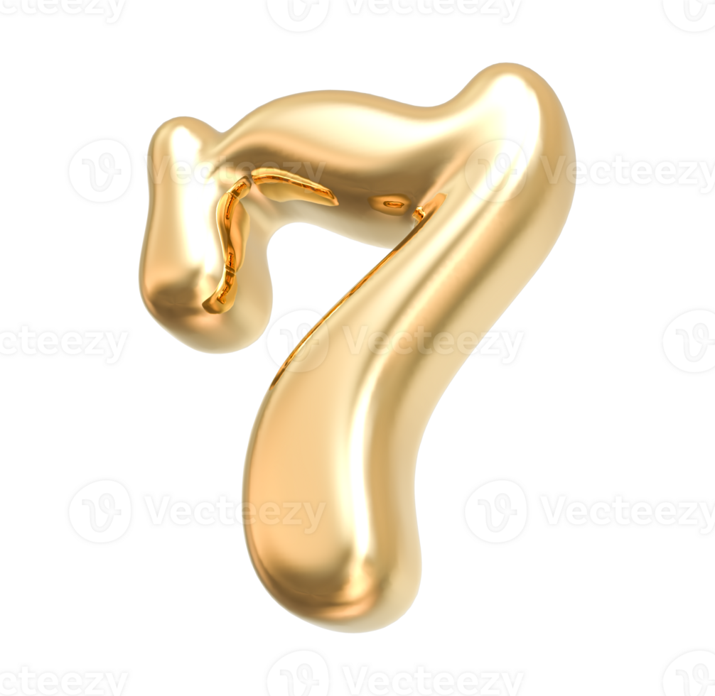 ouro 3d número 7 36309230 PNG