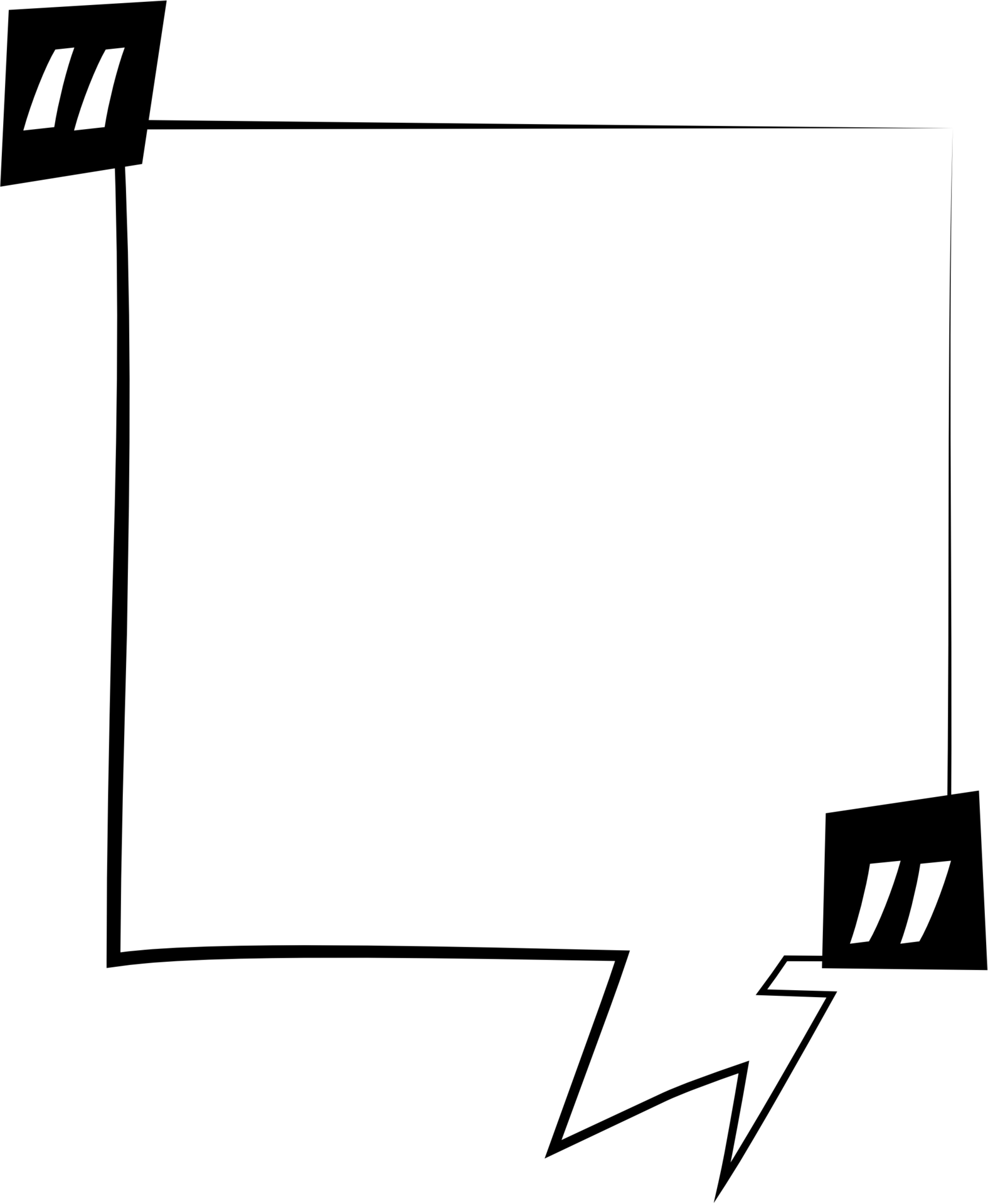 Black and white speech bubble balloon with quotation marks, icon sticker memo keyword planner ...