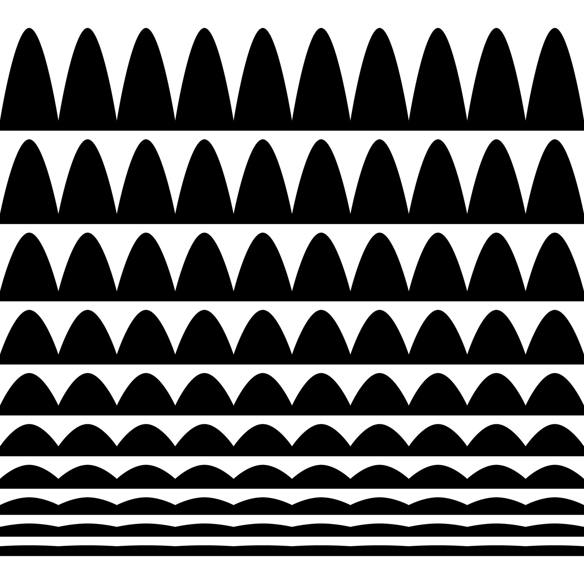 A Collection Of Wavy Zigzag Horizontal Wiggly Lines Seamless Borders And Smooth And Angular