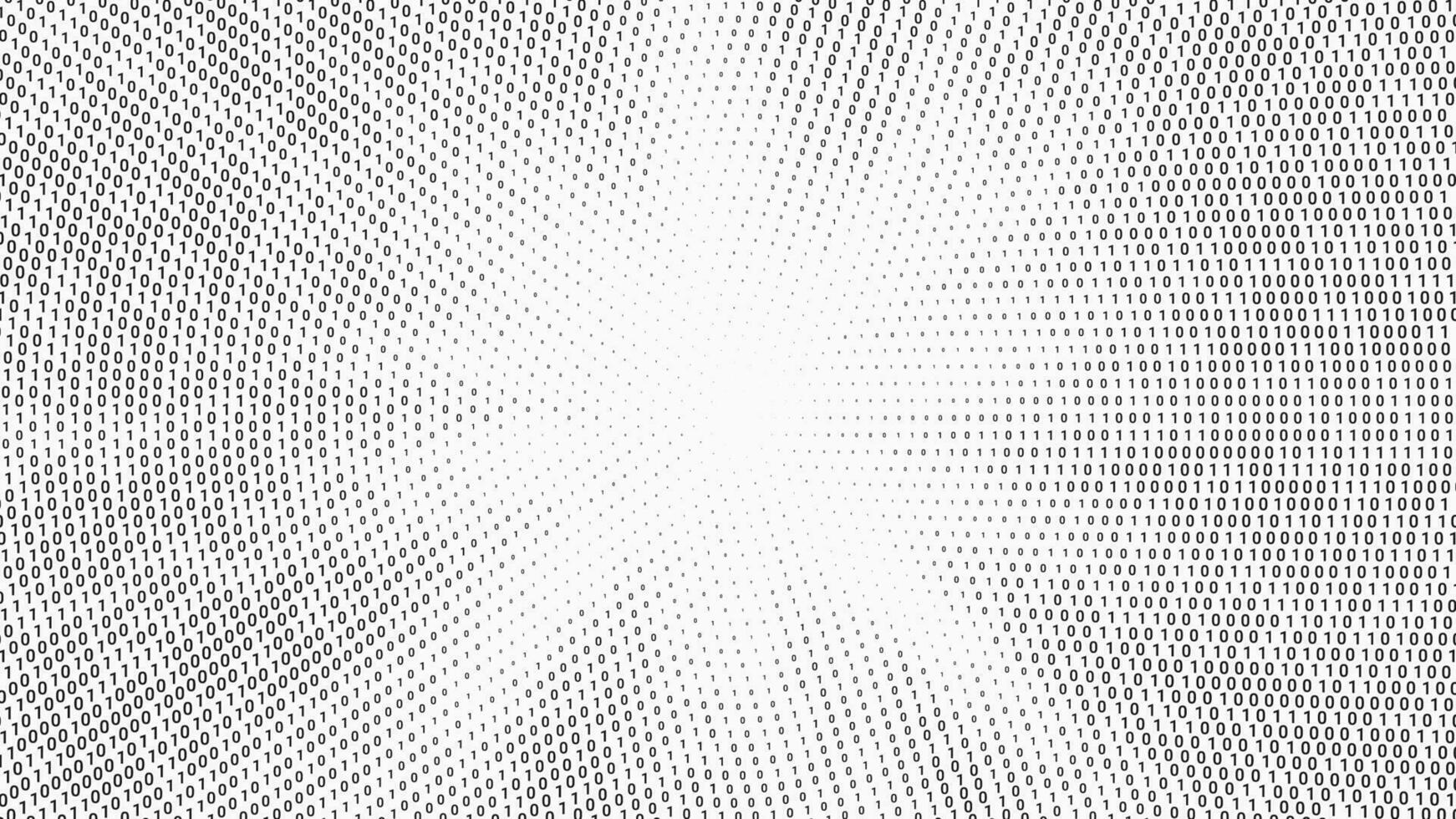 Halftone Letter Binary Code Pattern Forming Rays Coding Language Symbols Forming A Sun Rays