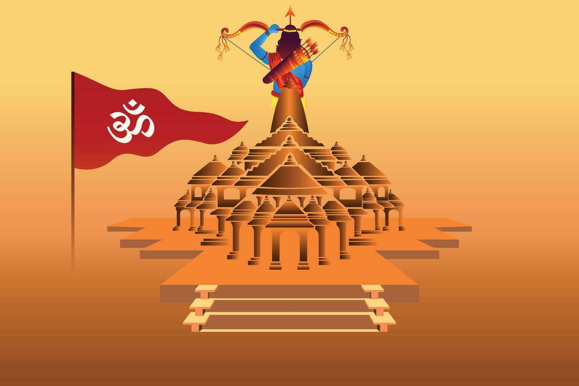 Free Vector ram mandir design 36316179 Vector Art at Vecteezy