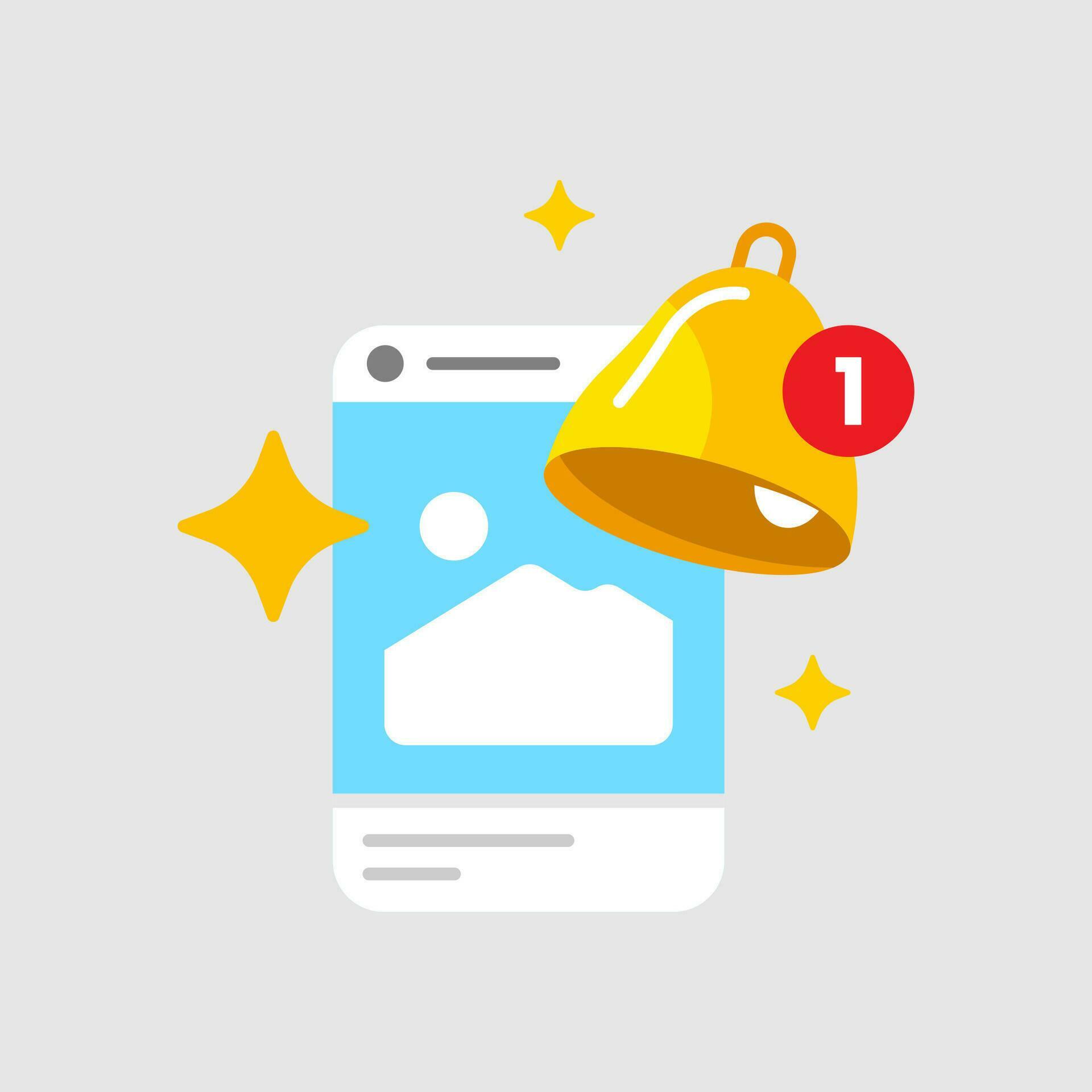 Turn on notifications for every new post on social media concept ...