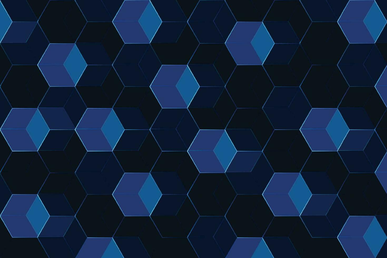 Abstract hexagonal molecular design. Blockchain structures in technology background and science ...