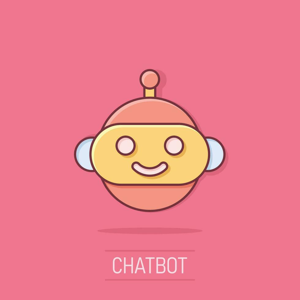 Cute Robot Chatbot Icon In Comic Style Bot Operator Vector Cartoon