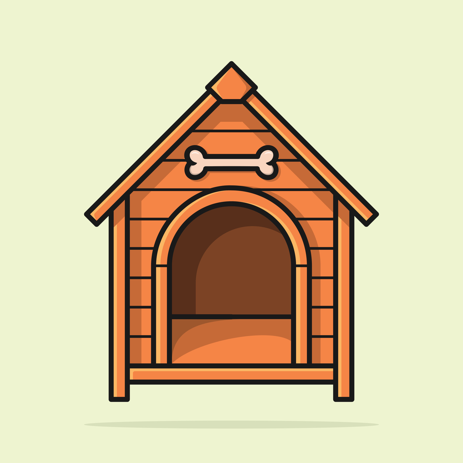 Wooden cartoon dog house vector hand drawn illustration 36323983 Vector Art at Vecteezy