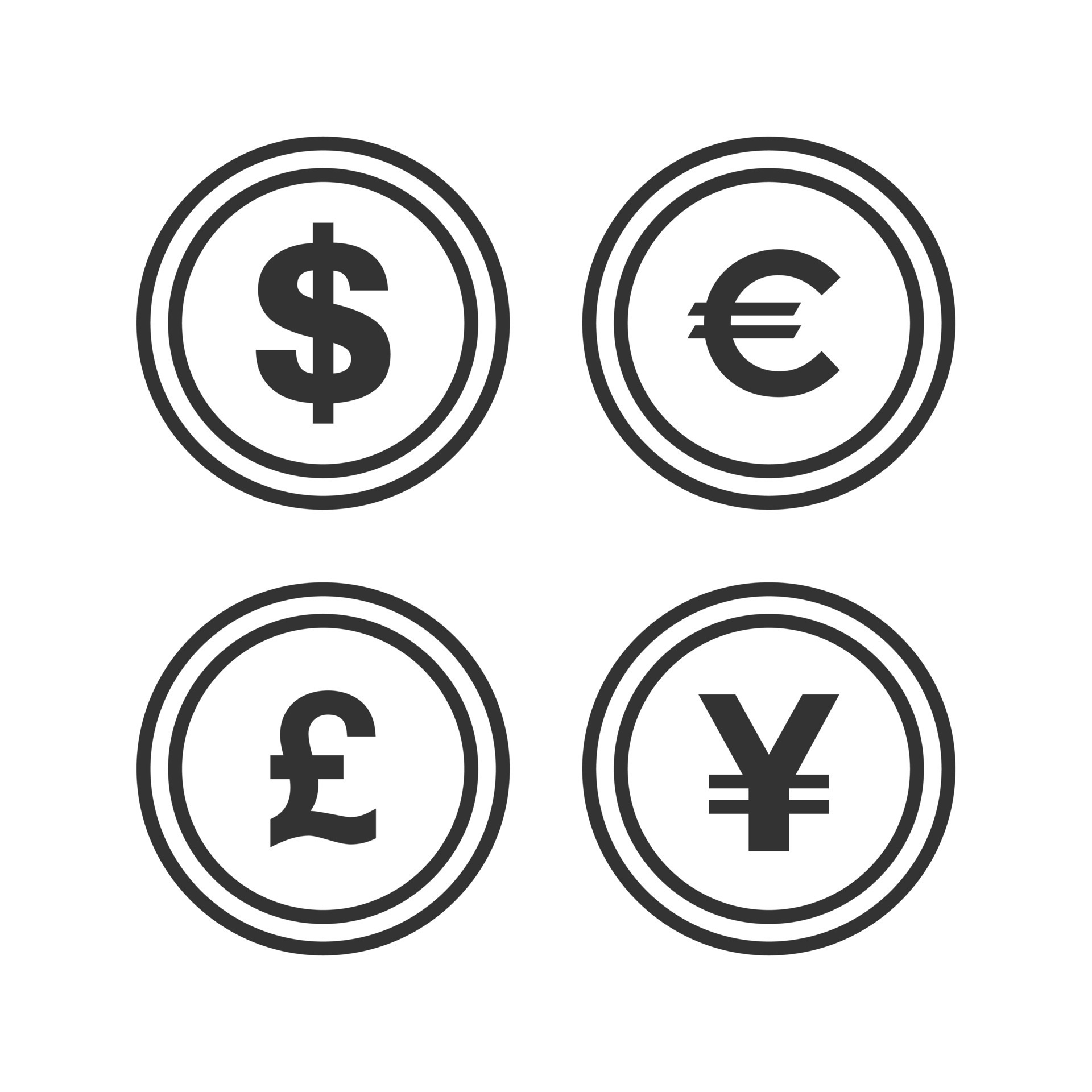 Main currencies symbols represented as gold coins 36323994 Vector Art ... Main currencies symbols represented as gold coins 36323994 Vector Art ...